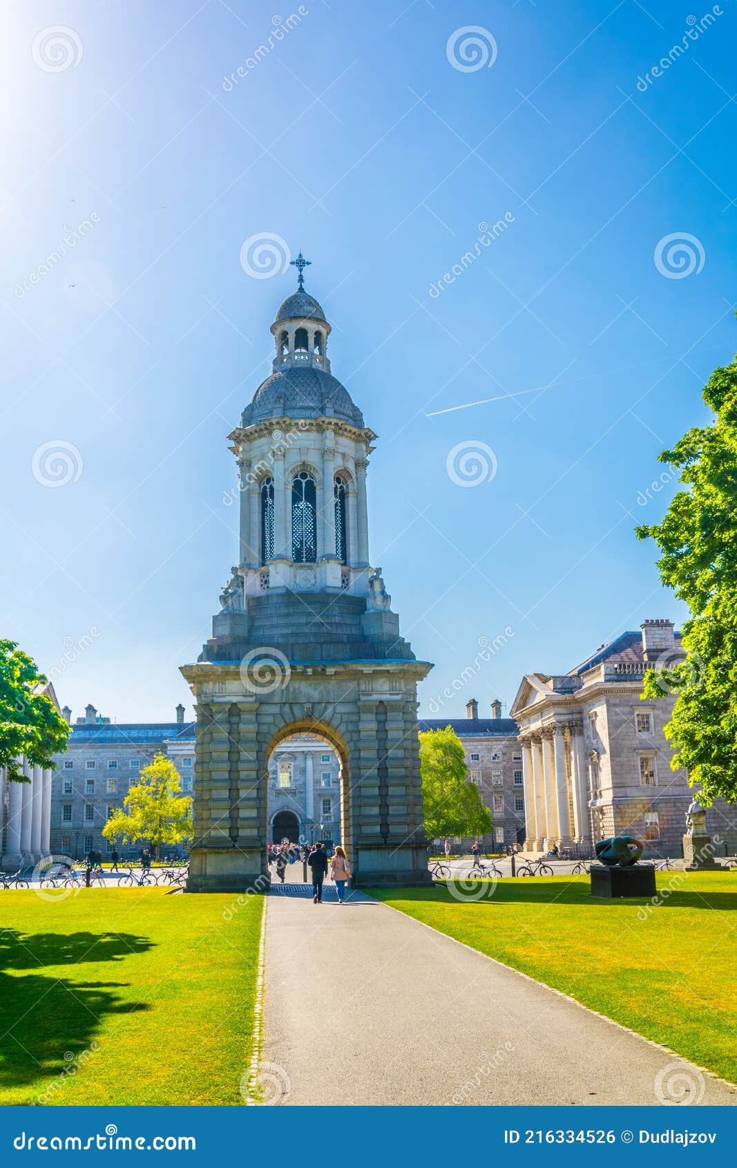 Campanile Inside of the Trinity College Campus in Dublin, Ireland ...