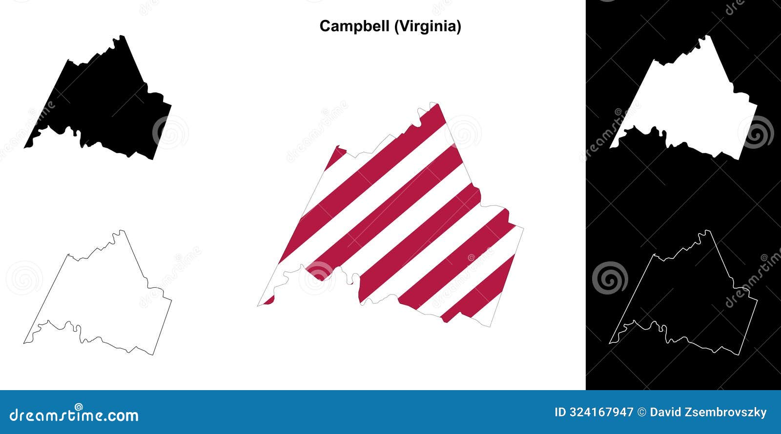 Campbell outline map stock illustration. Illustration of county - 324167947
