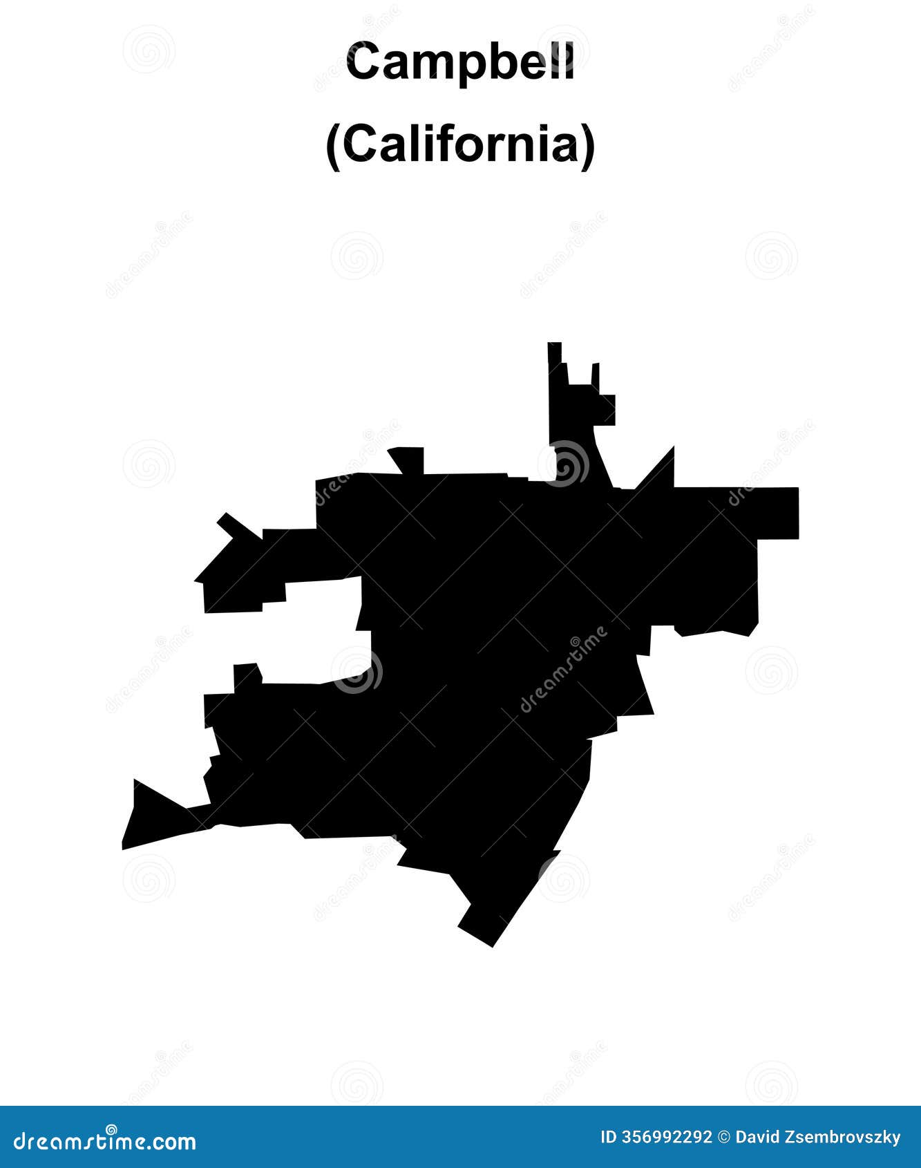 Campbell outline map stock vector. Illustration of territory - 356992292