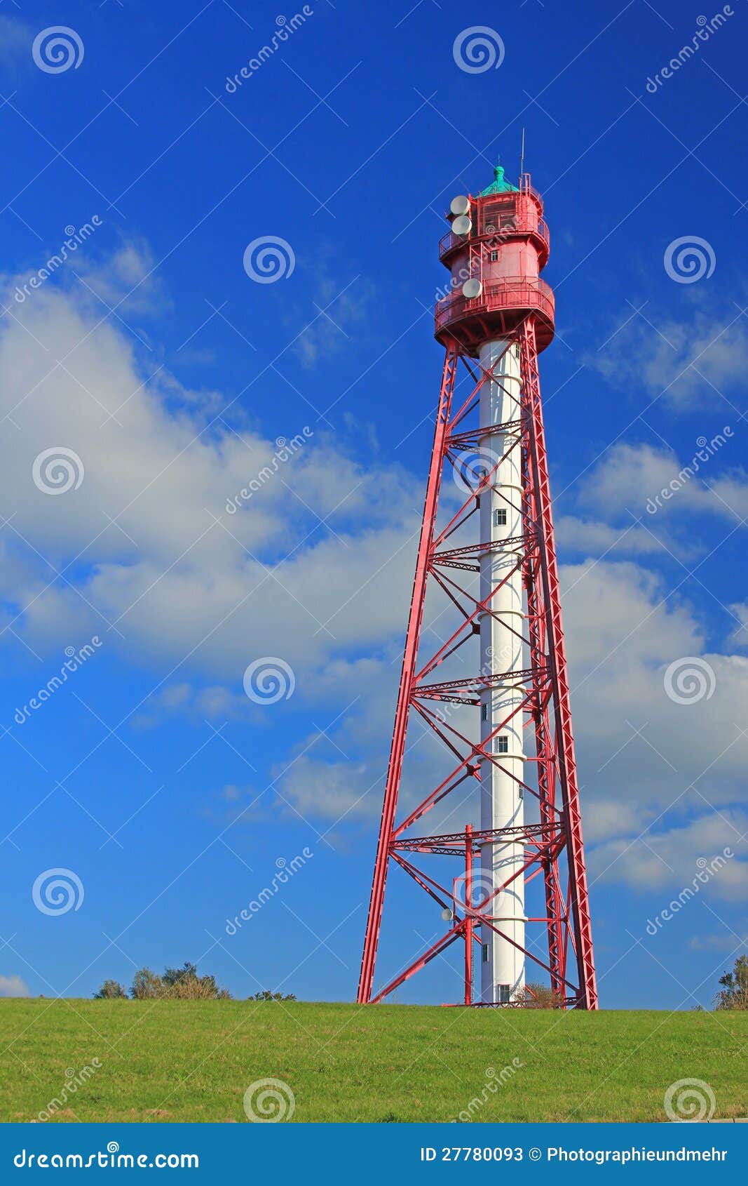 Campen Lighthouse, North Sea, Germany Stock Image - Image of steel ...