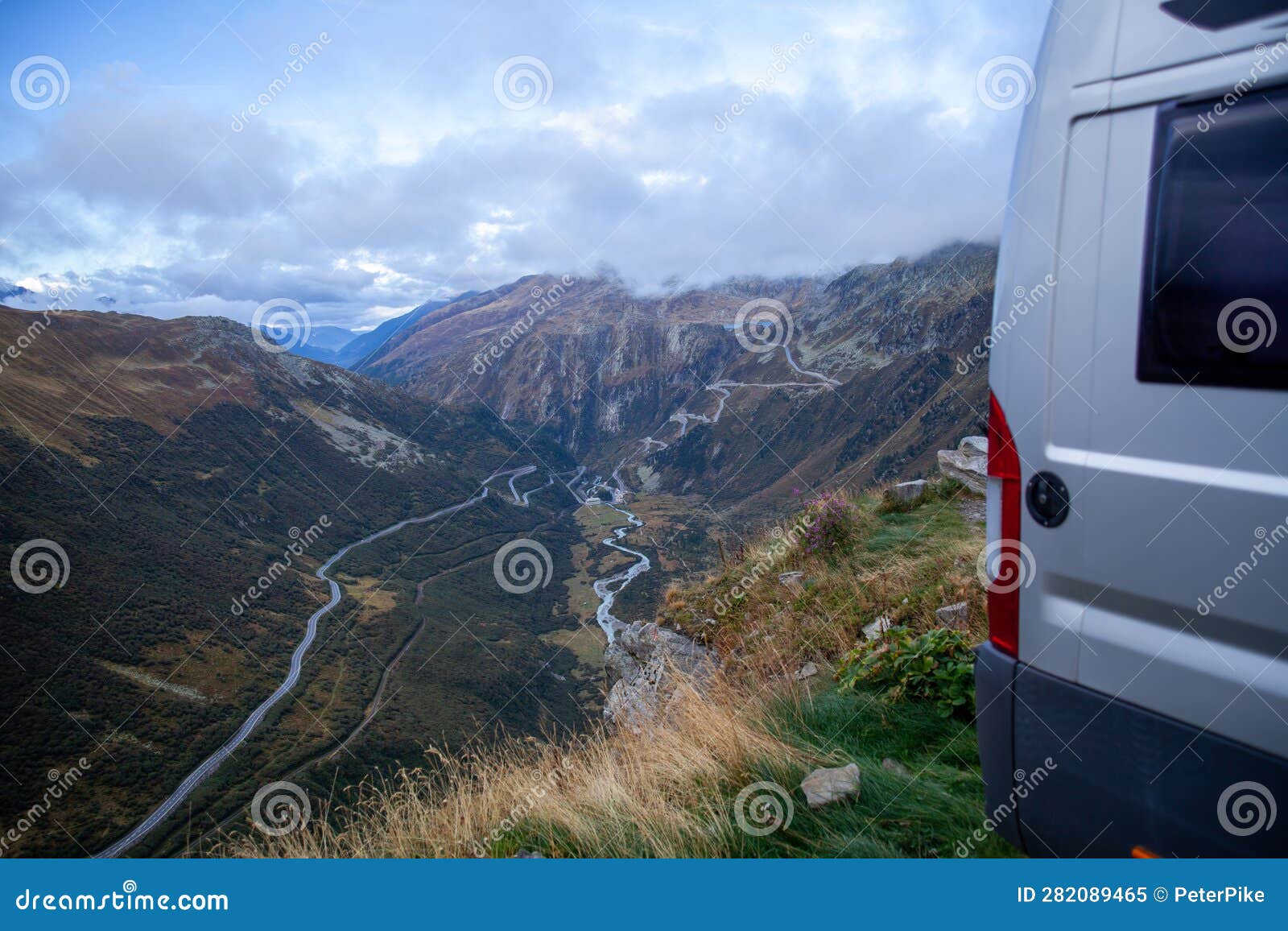 Camper Car in the Mountains. Caravan Car in the Mountains Stock Image ...