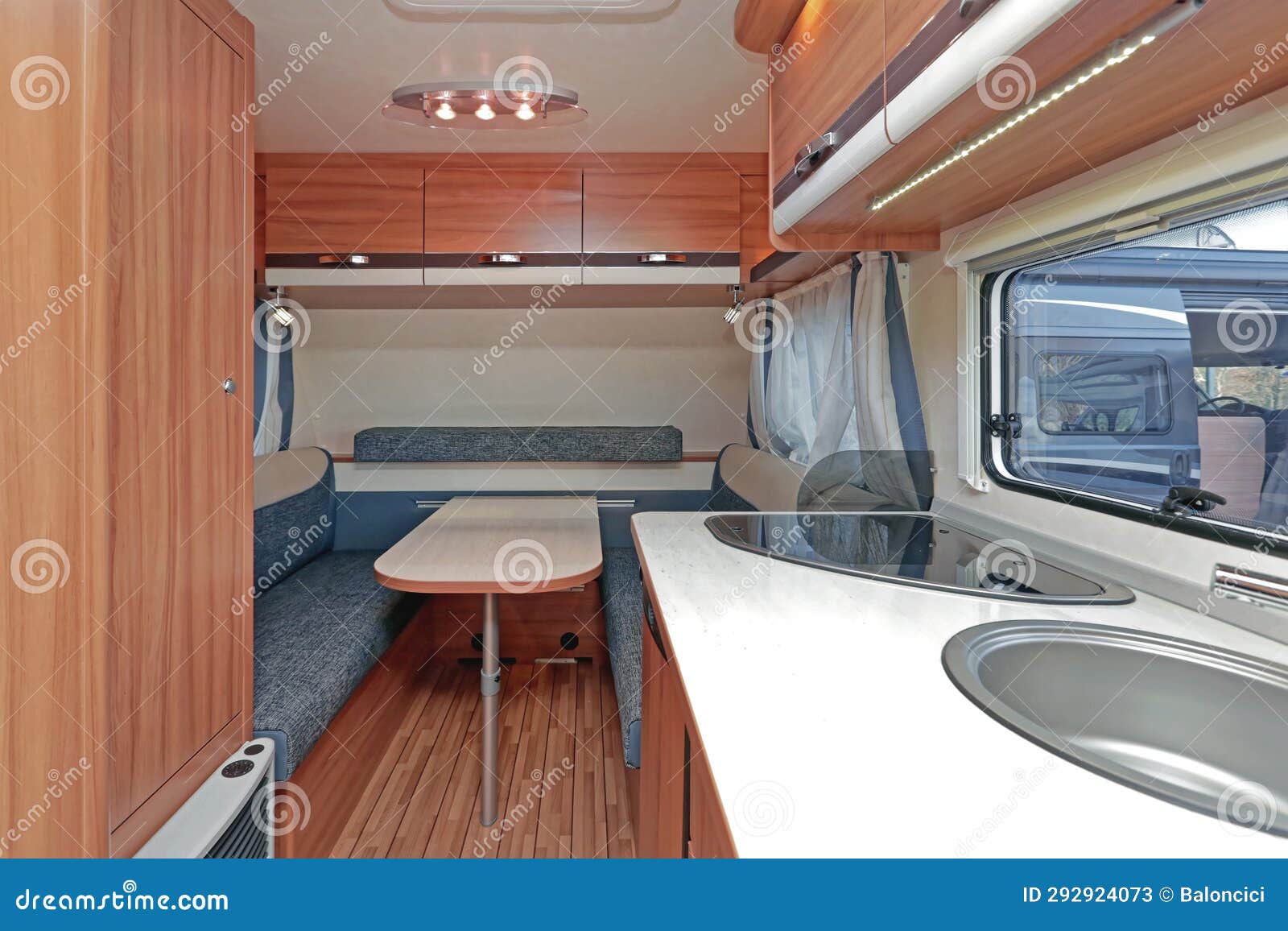 Camper Dinette Table stock image. Image of vehicle, camping - 292924073