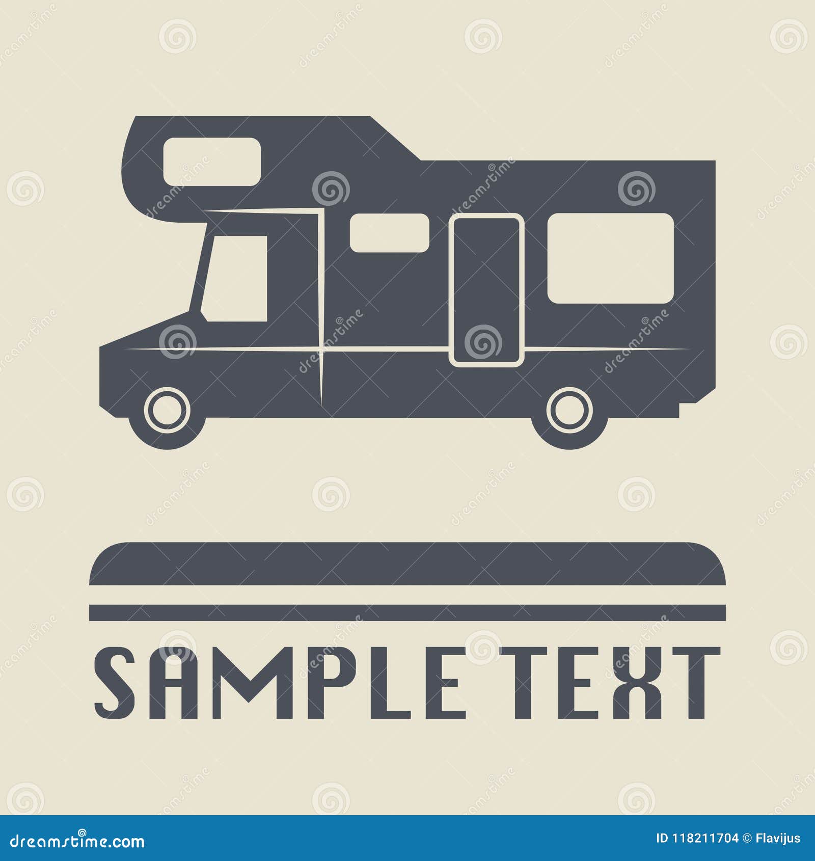 Camper icon or sign stock vector. Illustration of shop - 118211704