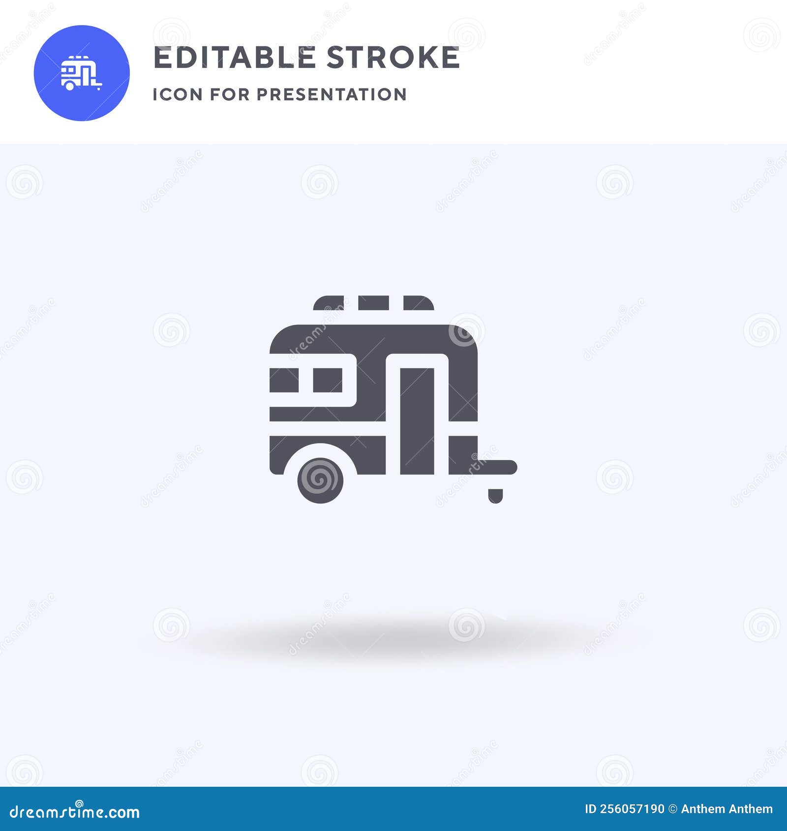 Camper Icon Vector, Filled Flat Sign, Solid Pictogram Isolated on White ...