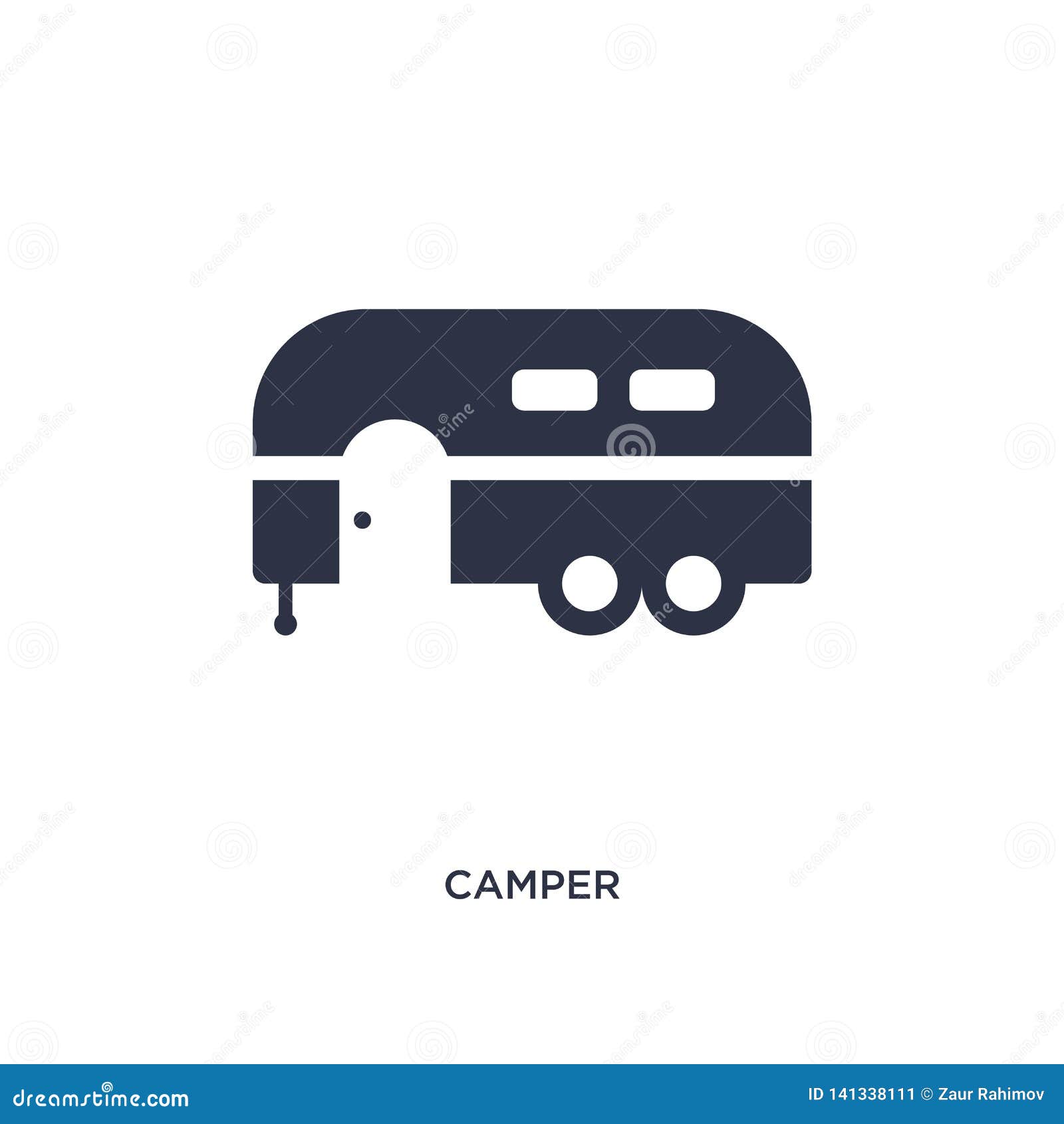 Camper Icon on White Background. Simple Element Illustration from Camping Concept Stock Vector ...