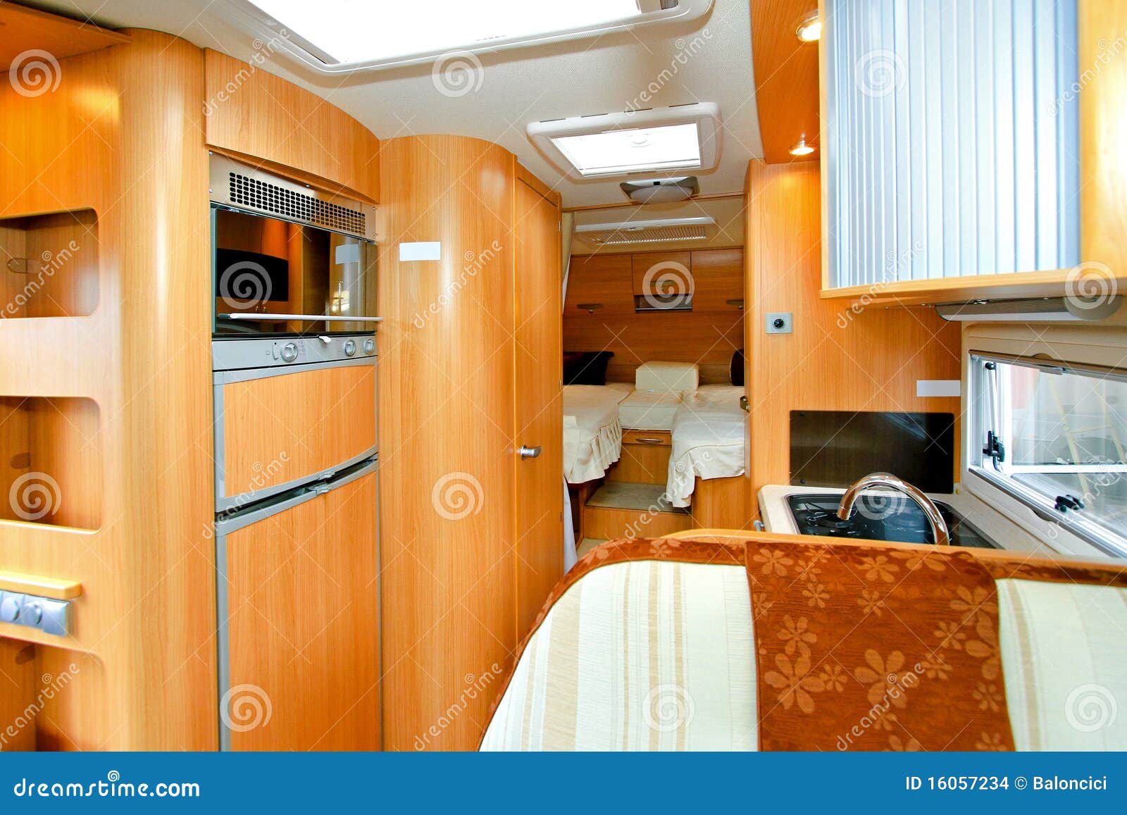 Camper interior stock photo. Image of refrigerator, travel - 16057234