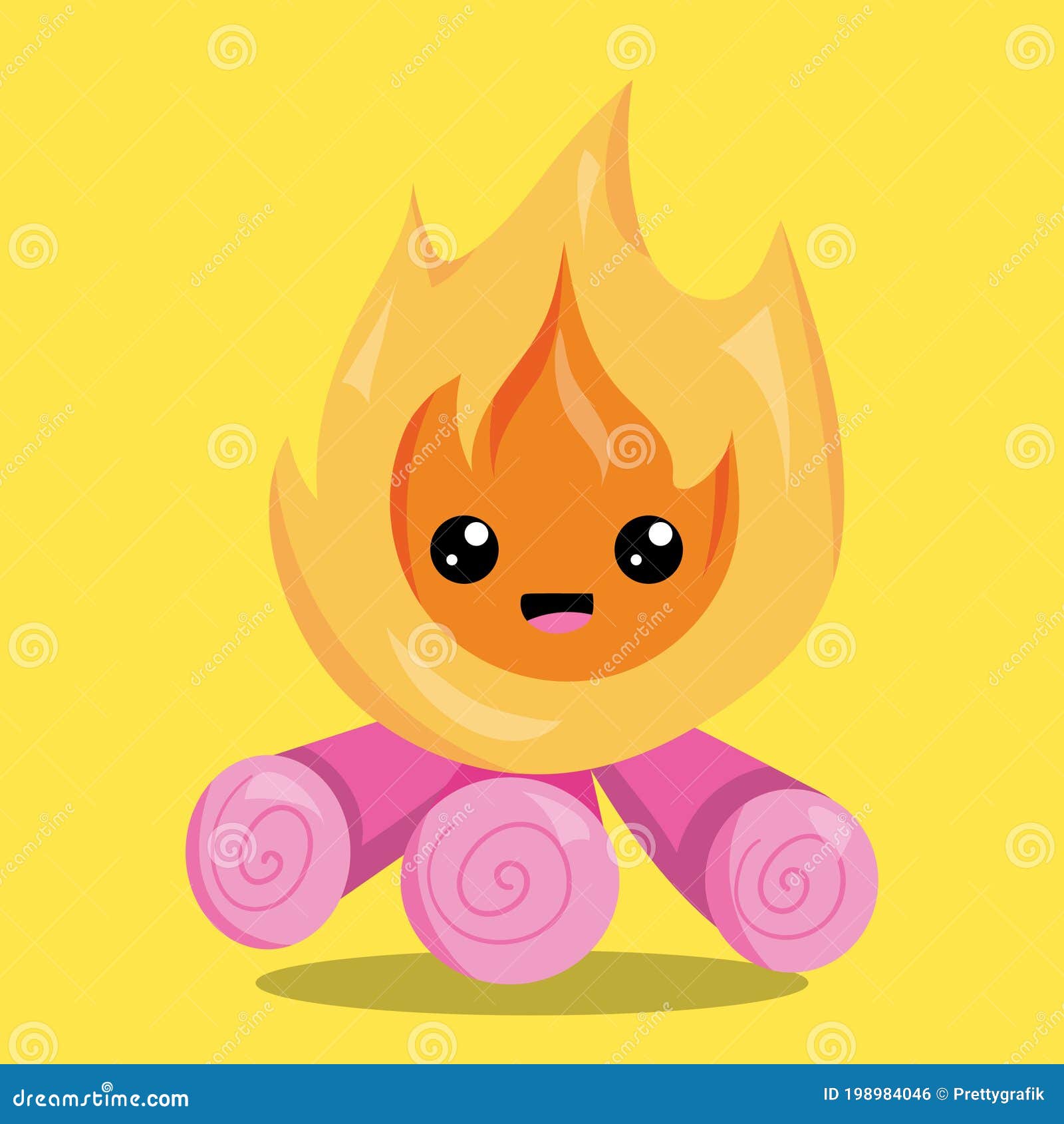 Camper pink smiley fire 12 stock vector. Illustration of fire - 198984046