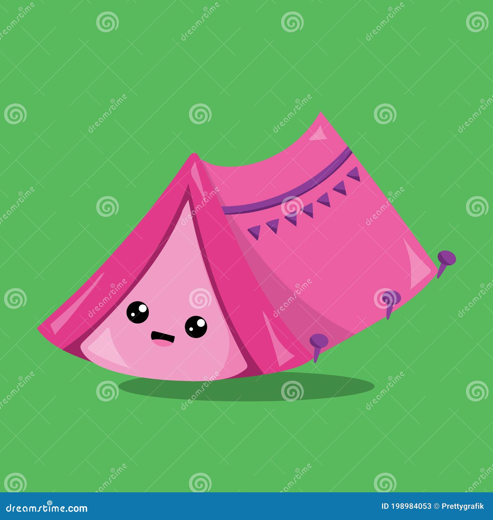 Camper pink smiley tent 07 stock vector. Illustration of smiley - 198984053