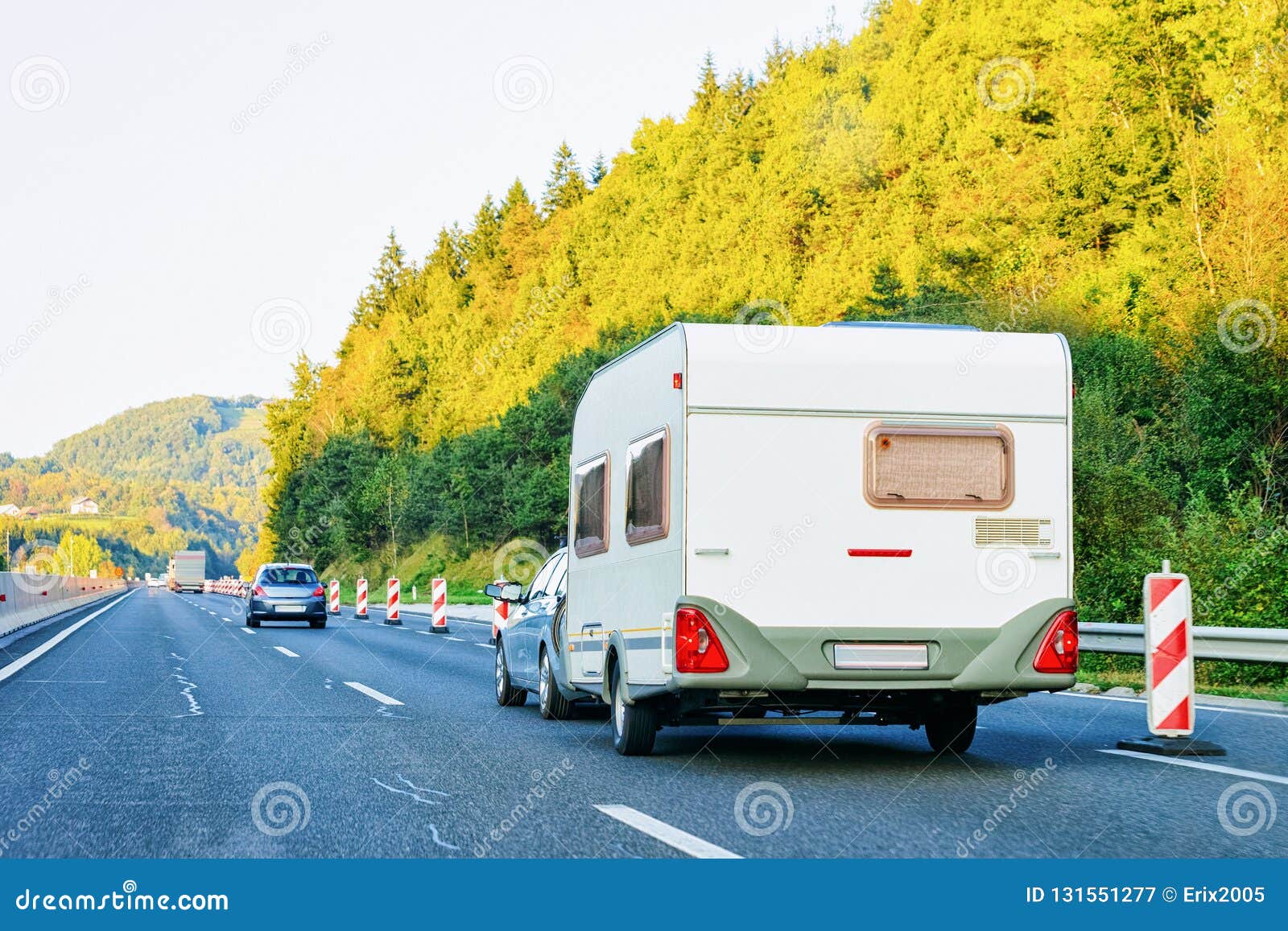 Camper Rv at Highway Road in Slovenia Stock Image - Image of landscape ...