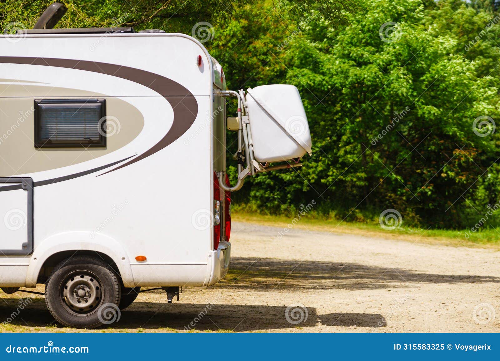 Camper with Storage Box on Back Stock Image - Image of trunk, camp ...