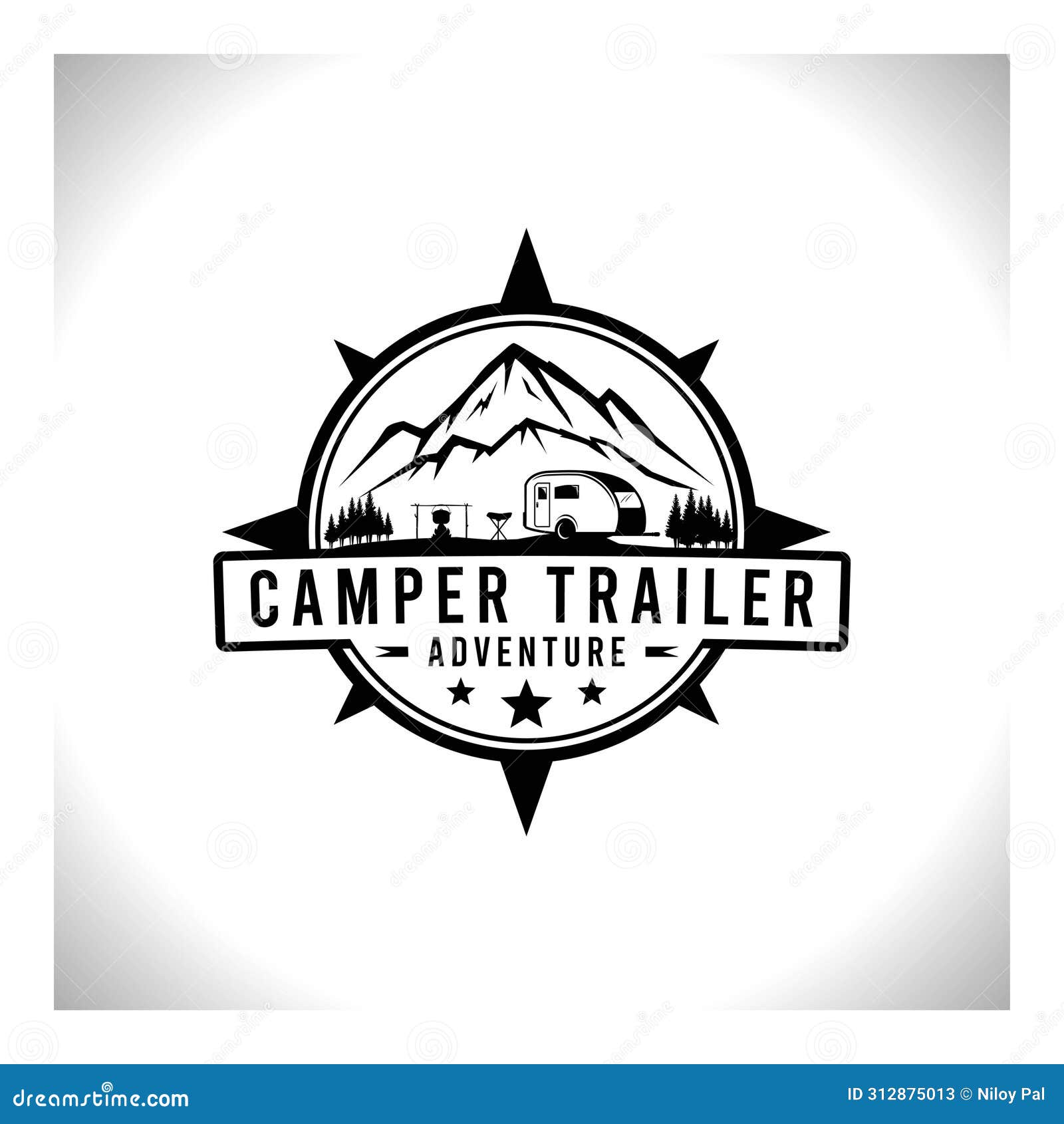 Outdoor Rv Camping, Camper Trailer Logo Stock Vector - Illustration of ...