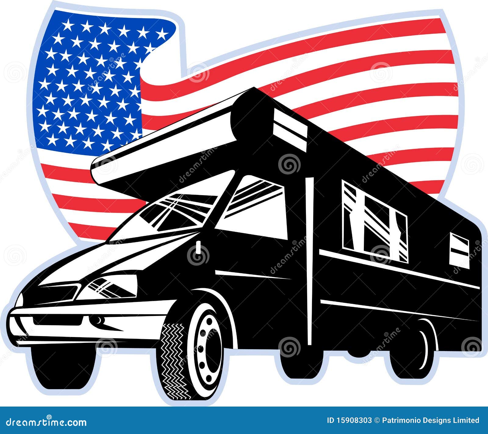 Vintage American Camper Van Stock Illustrations – 43 Vintage American ...