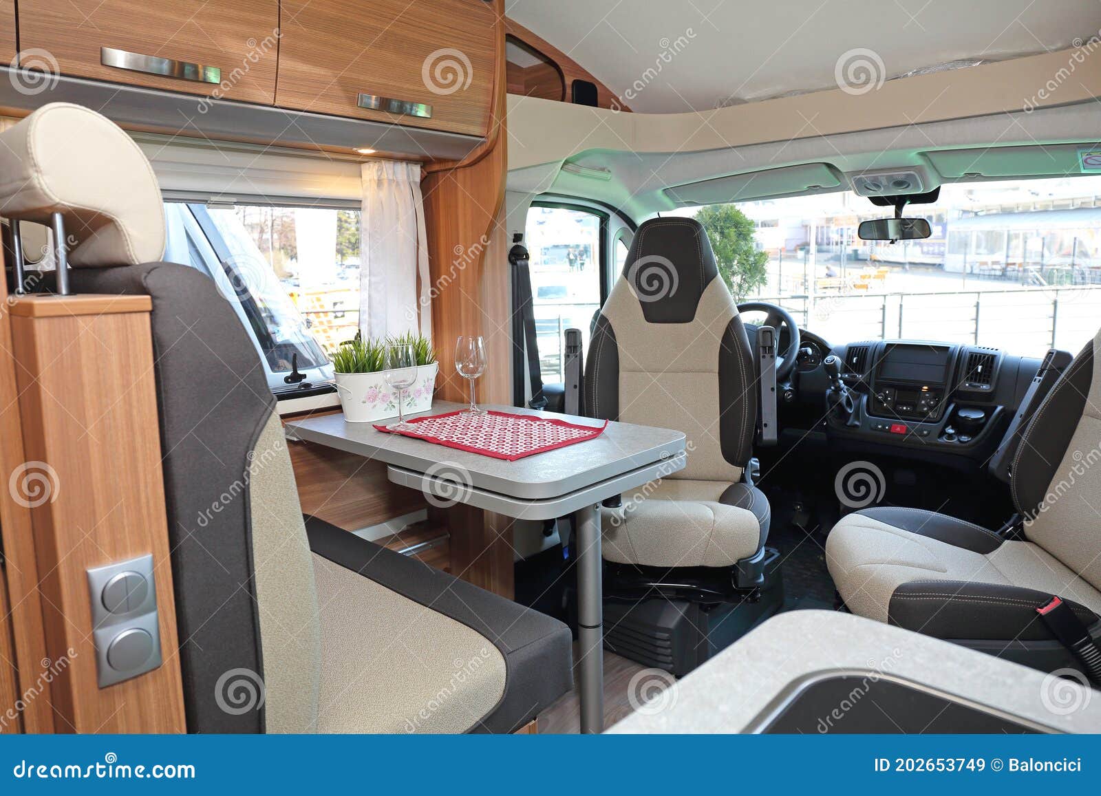 Camper Van Cabin stock image. Image of interior, dining - 202653749