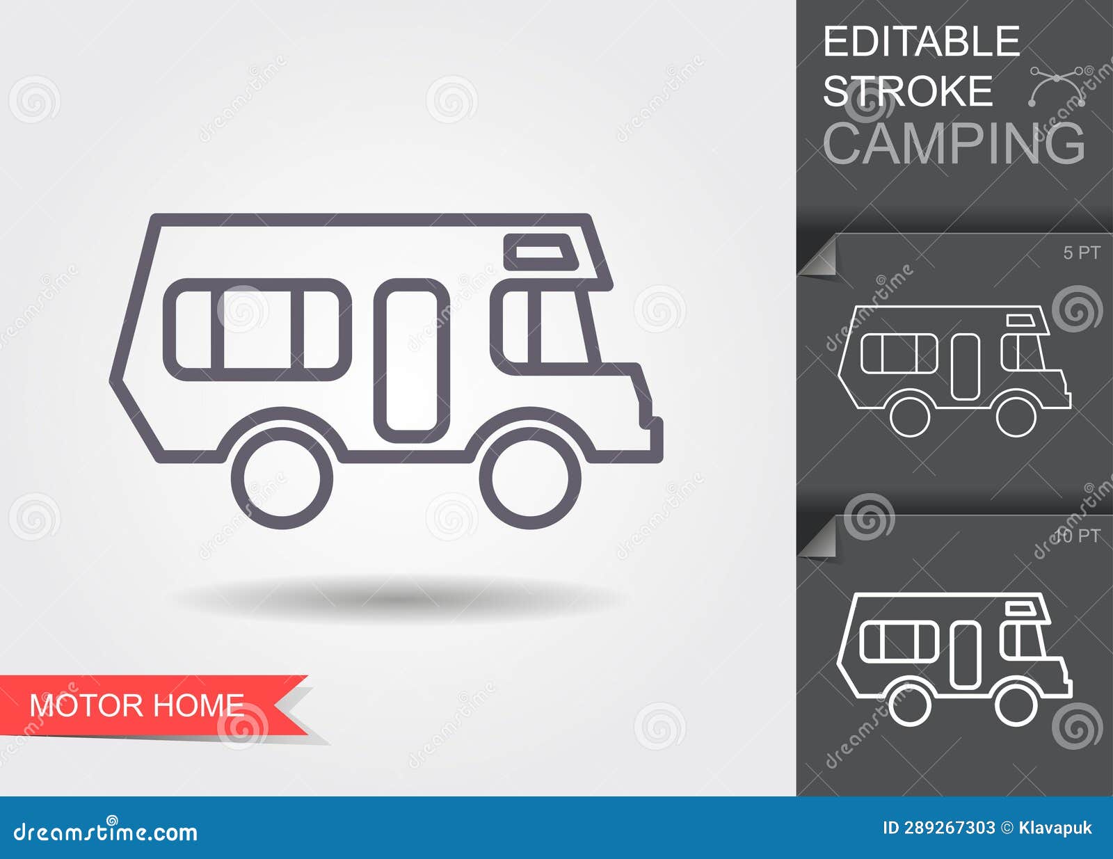 Camper Van. Camping Car Icon. Outline Icon with Editable Stroke. Linear ...