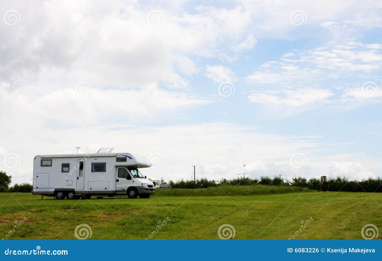 Camper Van on the Camping Ground Stock Photo - Image of vacation ...