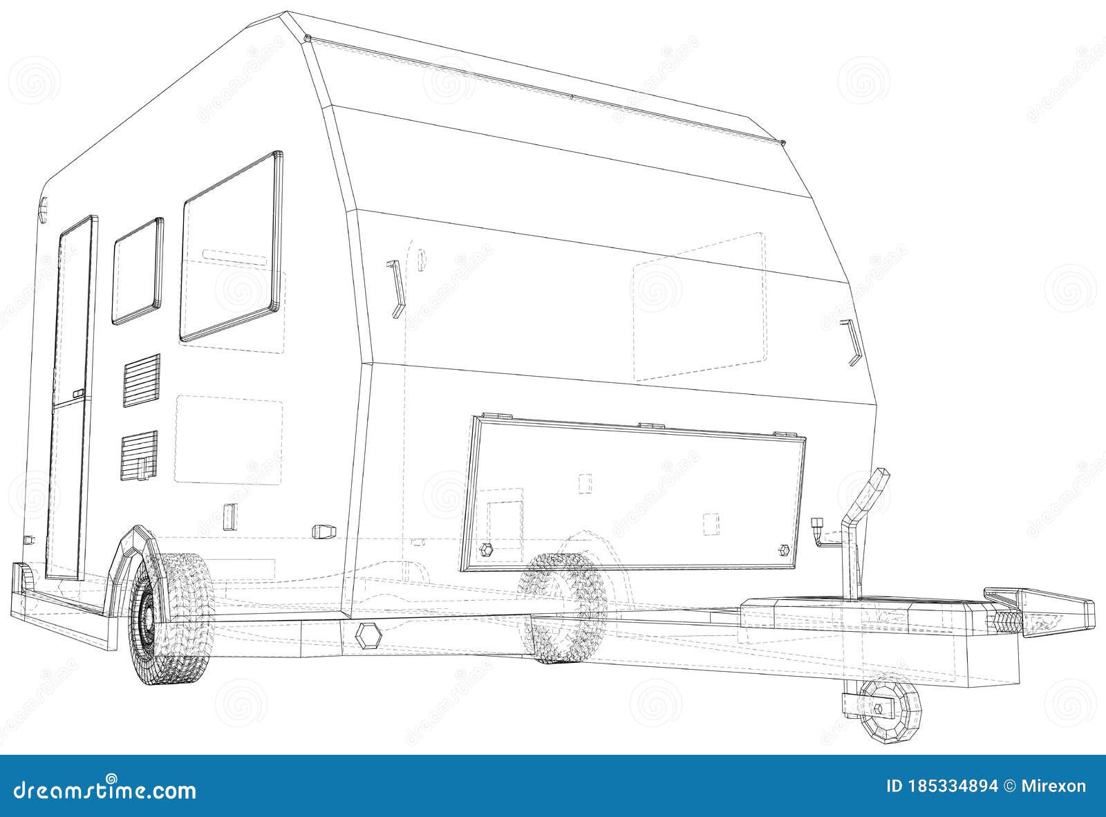 Caravan Car Line Icon Concept. Caravan Car Flat Vector Symbol, Sign ...