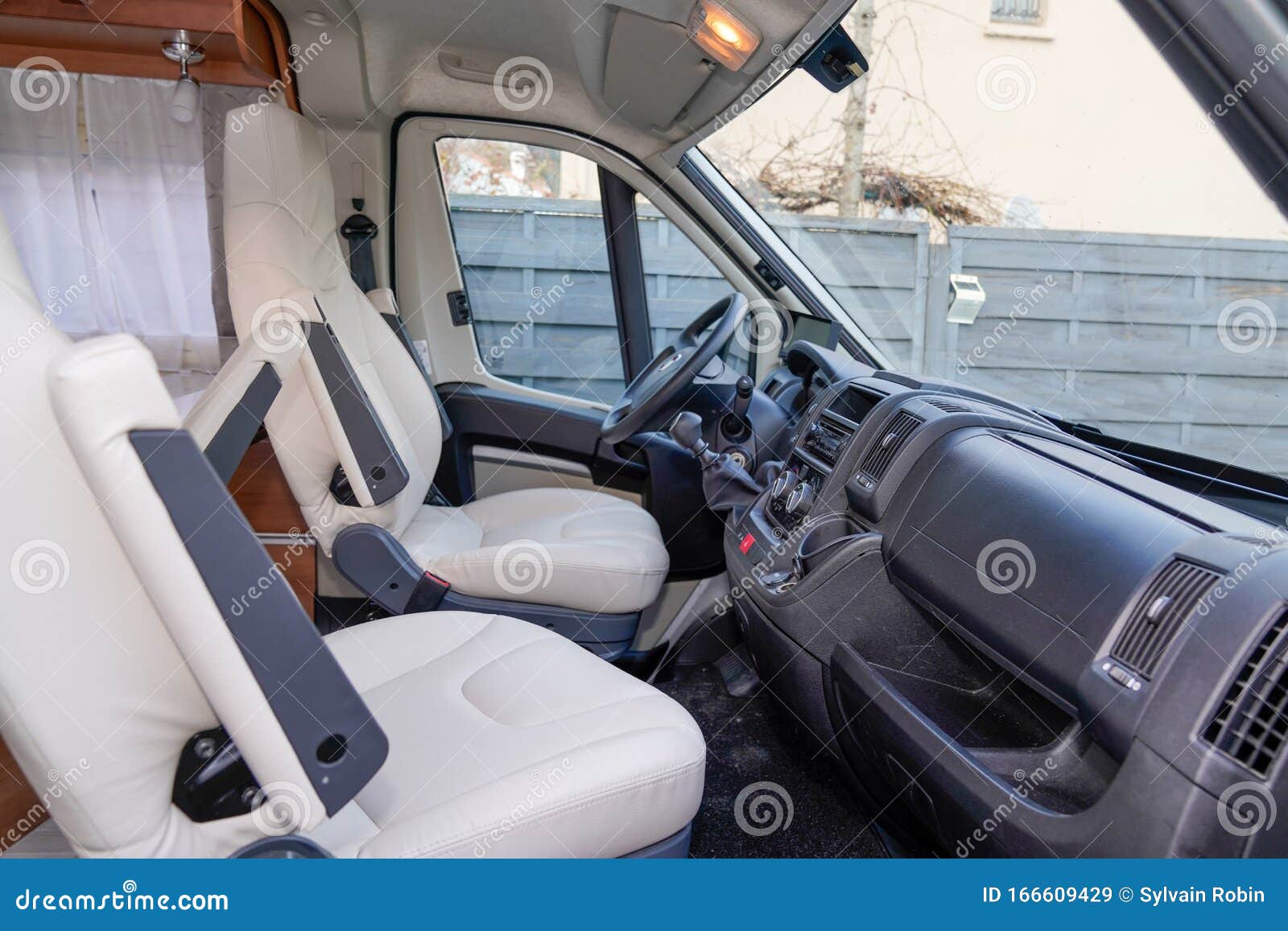 Camper Dining Room Interior In Front Van Seat Vanlife And Steering ...