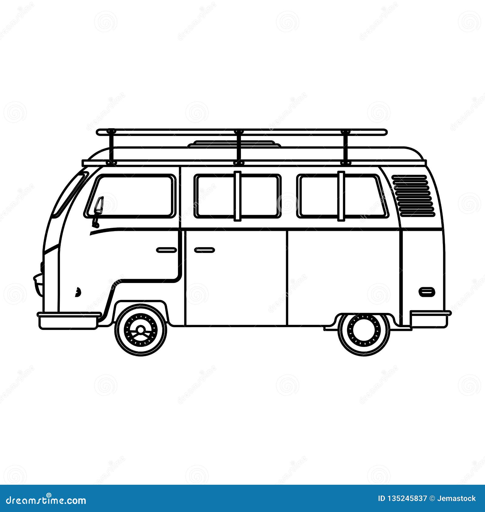 Camper van icon stock vector. Illustration of lifestyle - 135245837