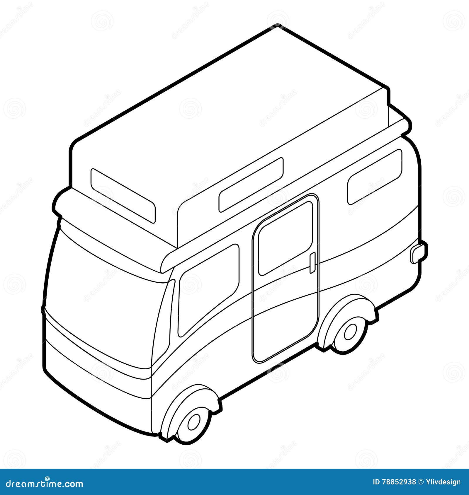 Camper Van Icon, Isometric 3d Style Stock Vector - Illustration of ...