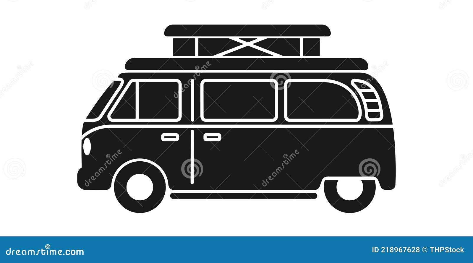 Camper Van Icon stock vector. Illustration of campervan - 218967628
