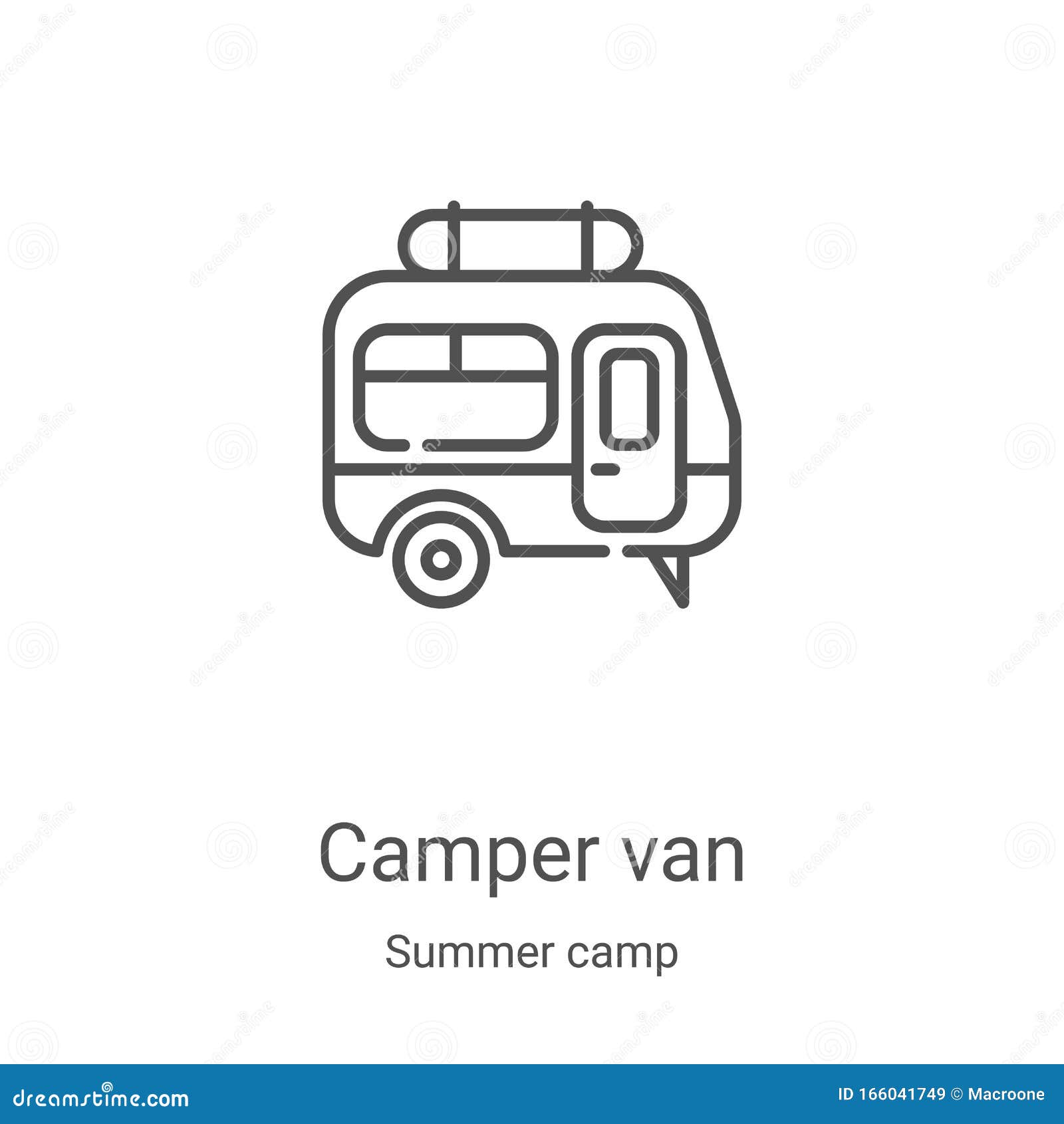 Camper Linear Icon. Modern Outline Camper Logo Concept On White Cartoon ...