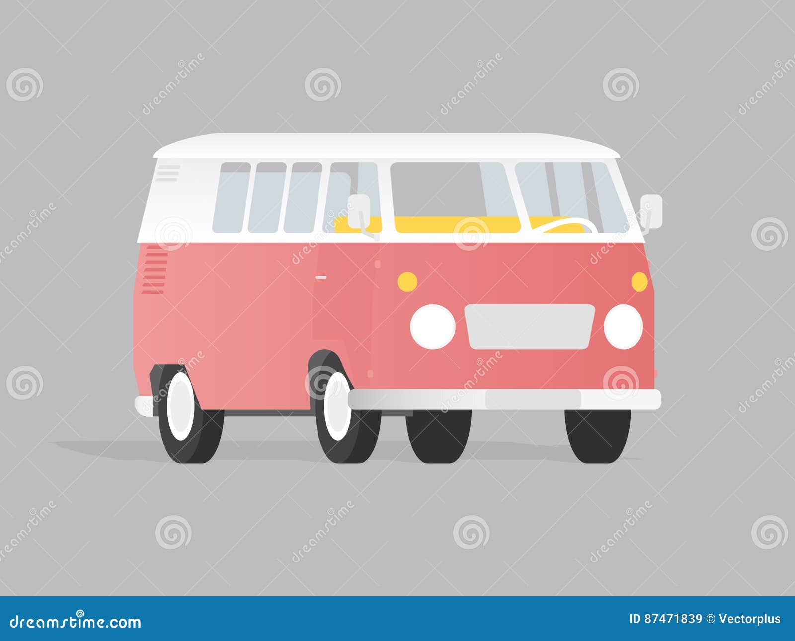Microbus And Camper Trailer Line Drawing Vector Illustration ...