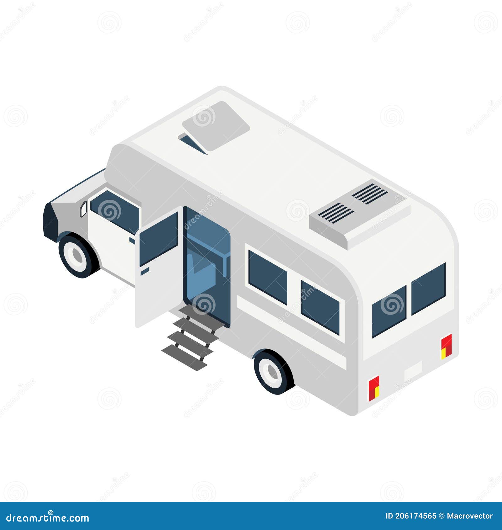 Camper Van Isometric Composition Stock Vector - Illustration of ...