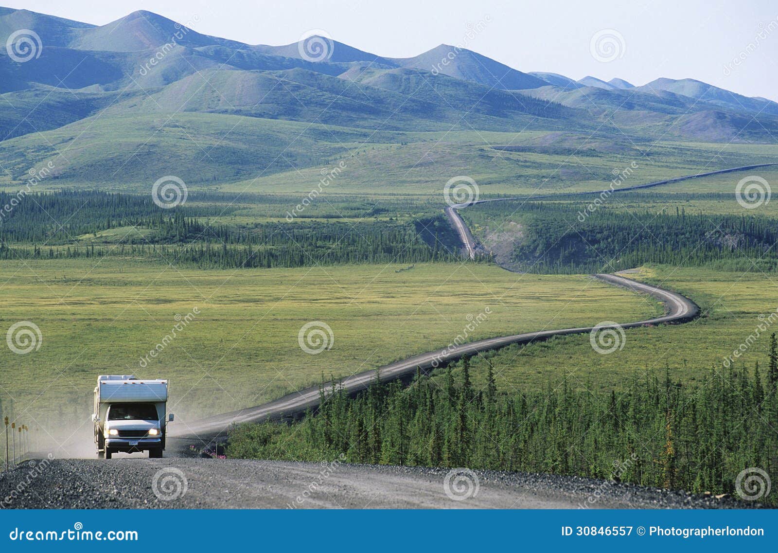 Camper van on rural road stock image. Image of move, travel - 30846557