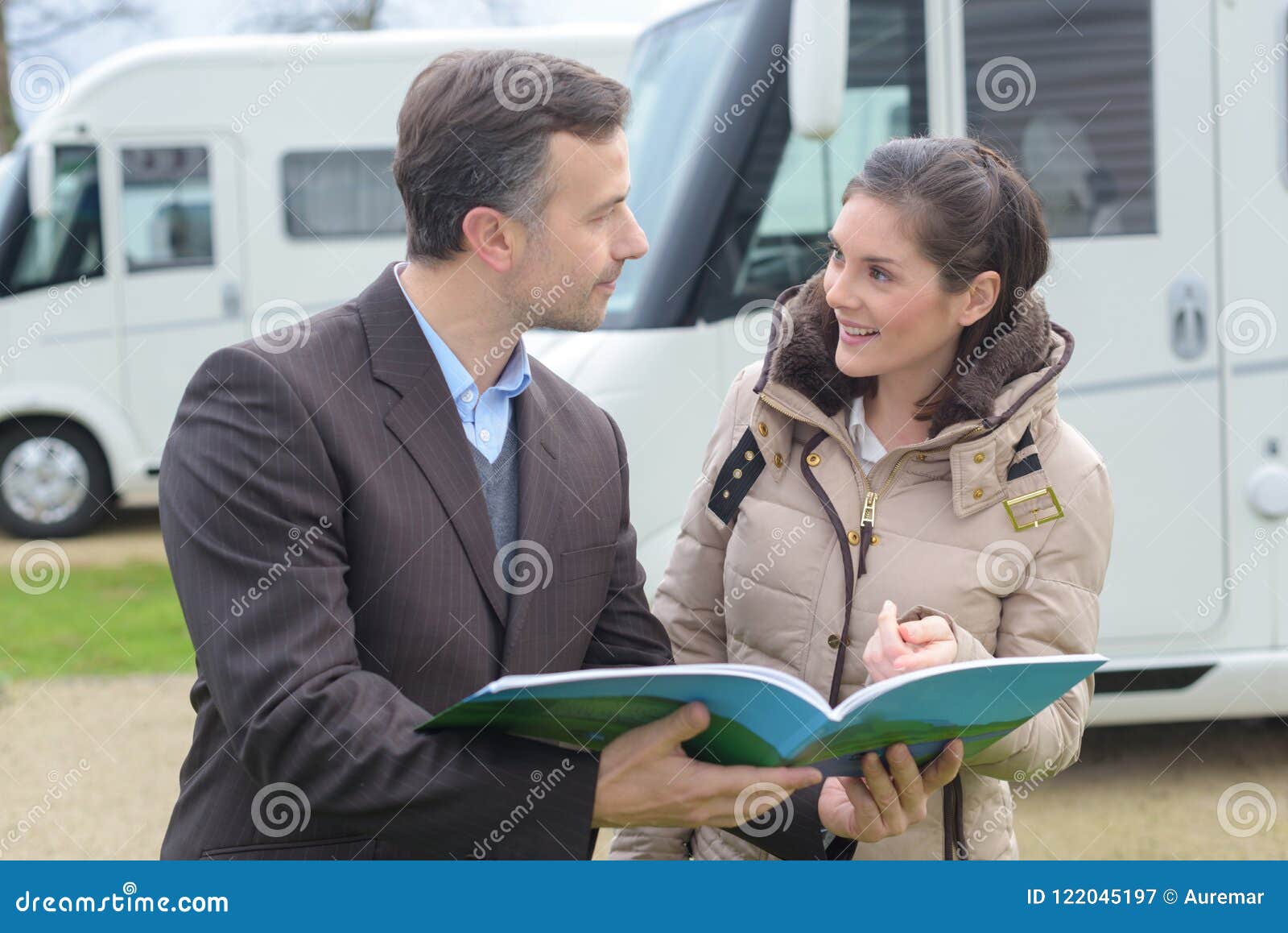 The camper van salesman stock image. Image of manual - 122045197