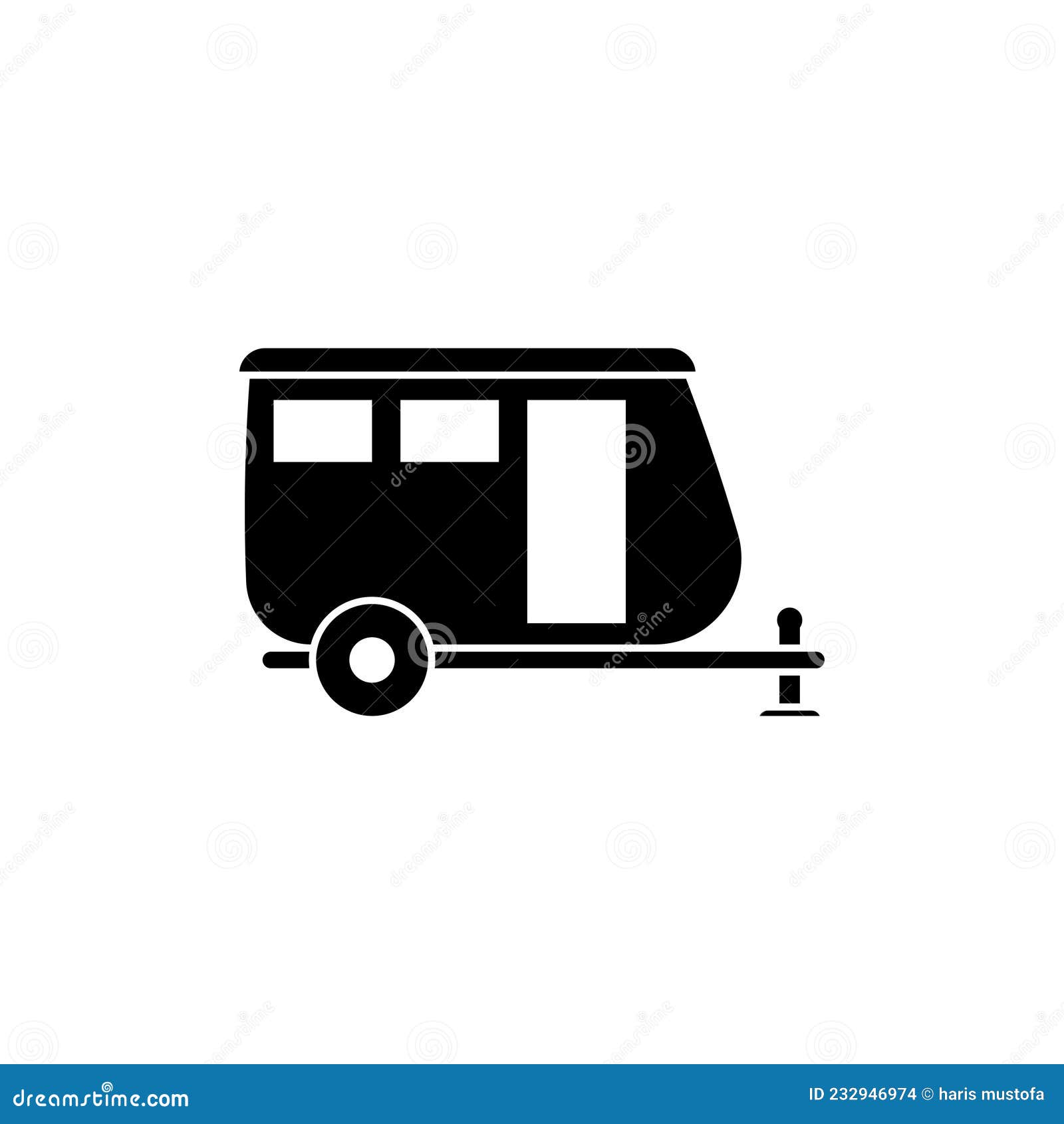 Camper Van Trailer Icon Design Template Vector Isolated Illustration ...