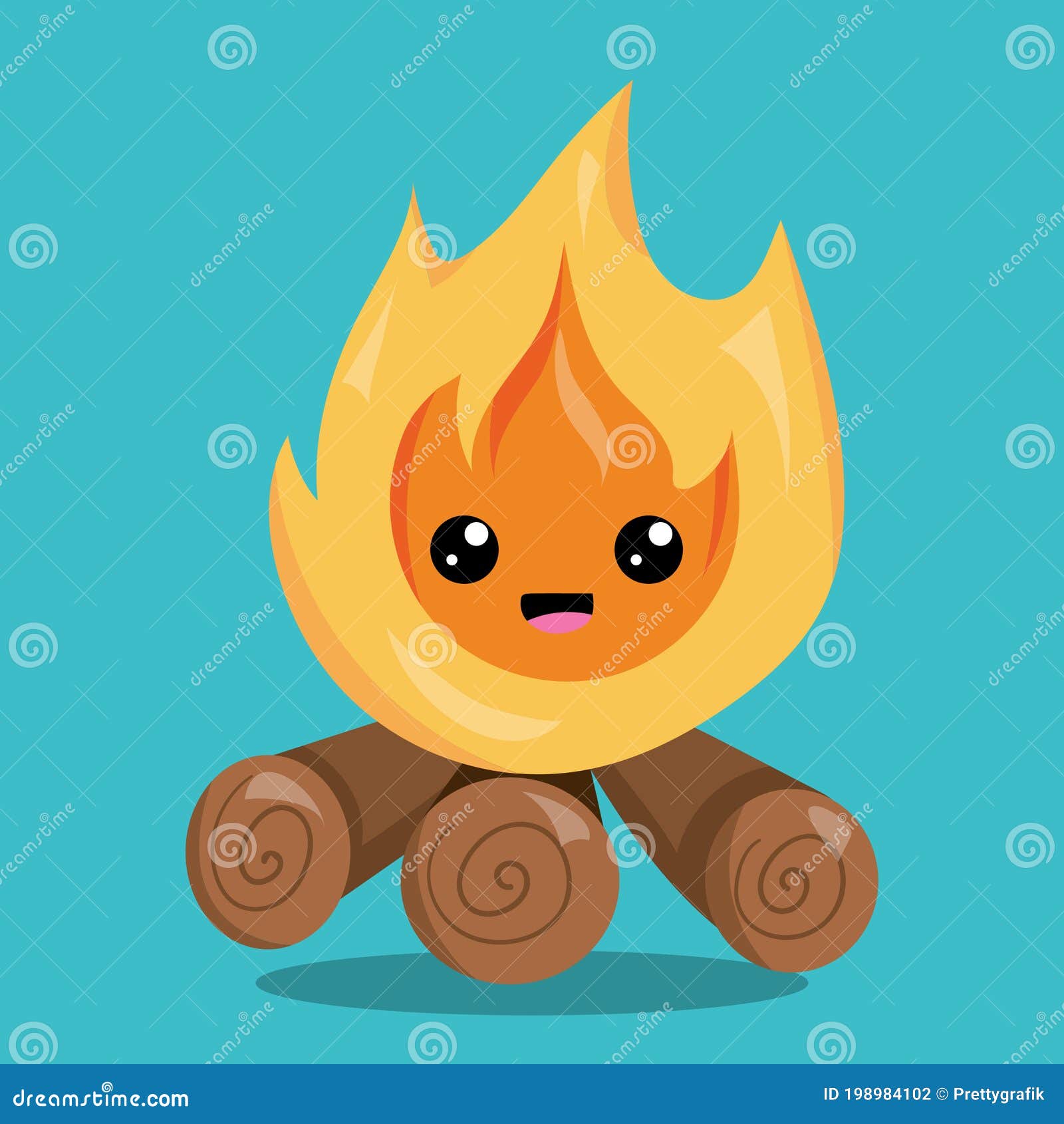 Campers smiley fire 11 stock vector. Illustration of fire - 198984102