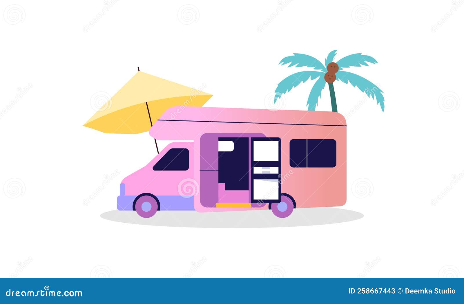 Campervan Caravan Logo Design Vector Illustration Stock Illustration ...