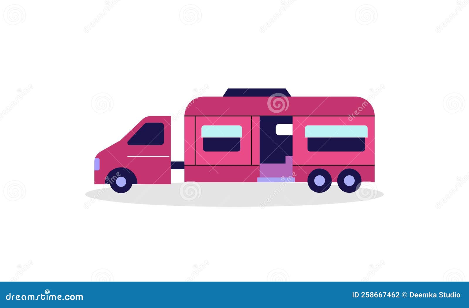 Campervan Caravan Logo Design Vector Illustration Stock Vector ...