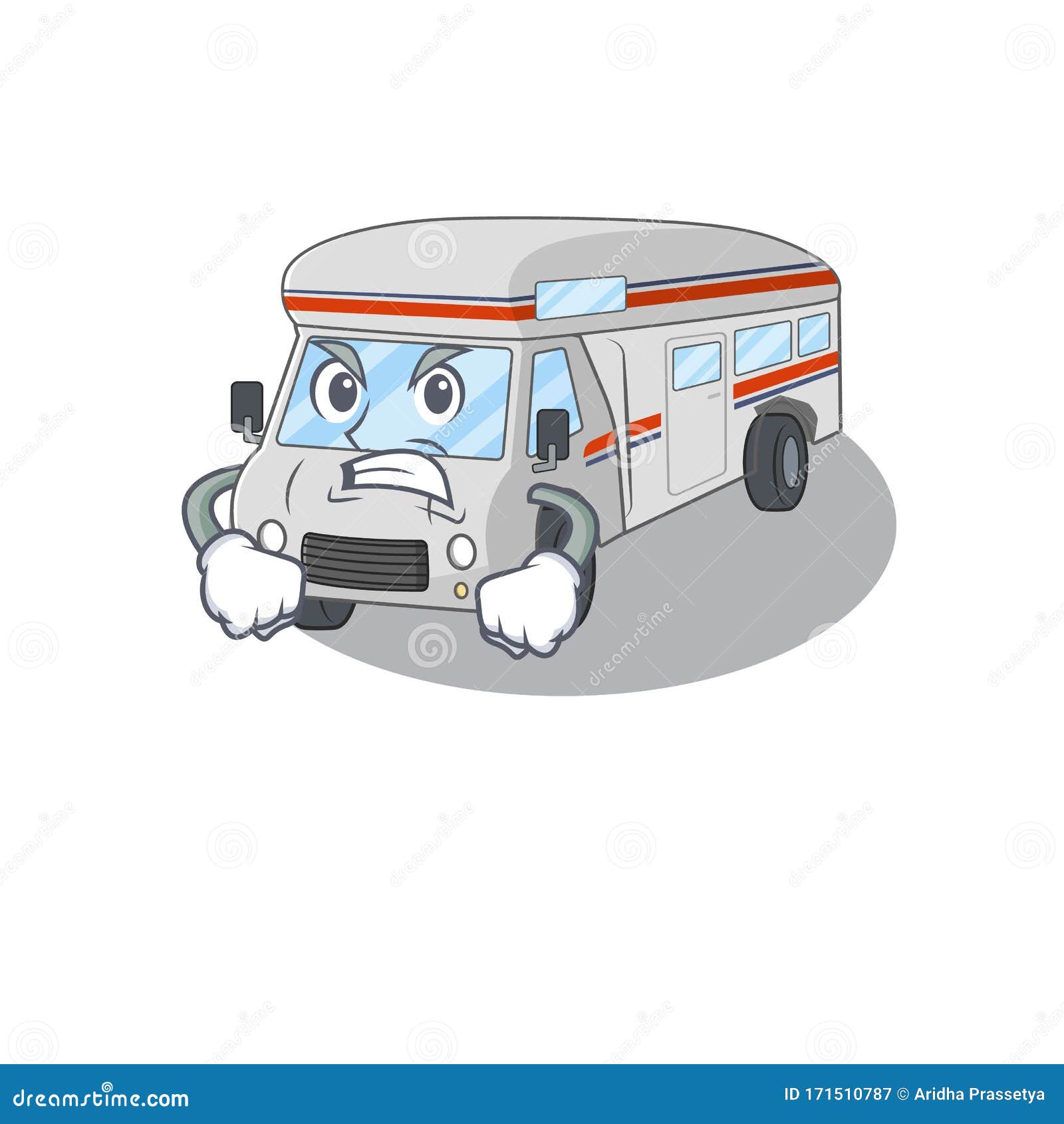 Campervan Cartoon Character Style Having Angry Face Stock Vector ...