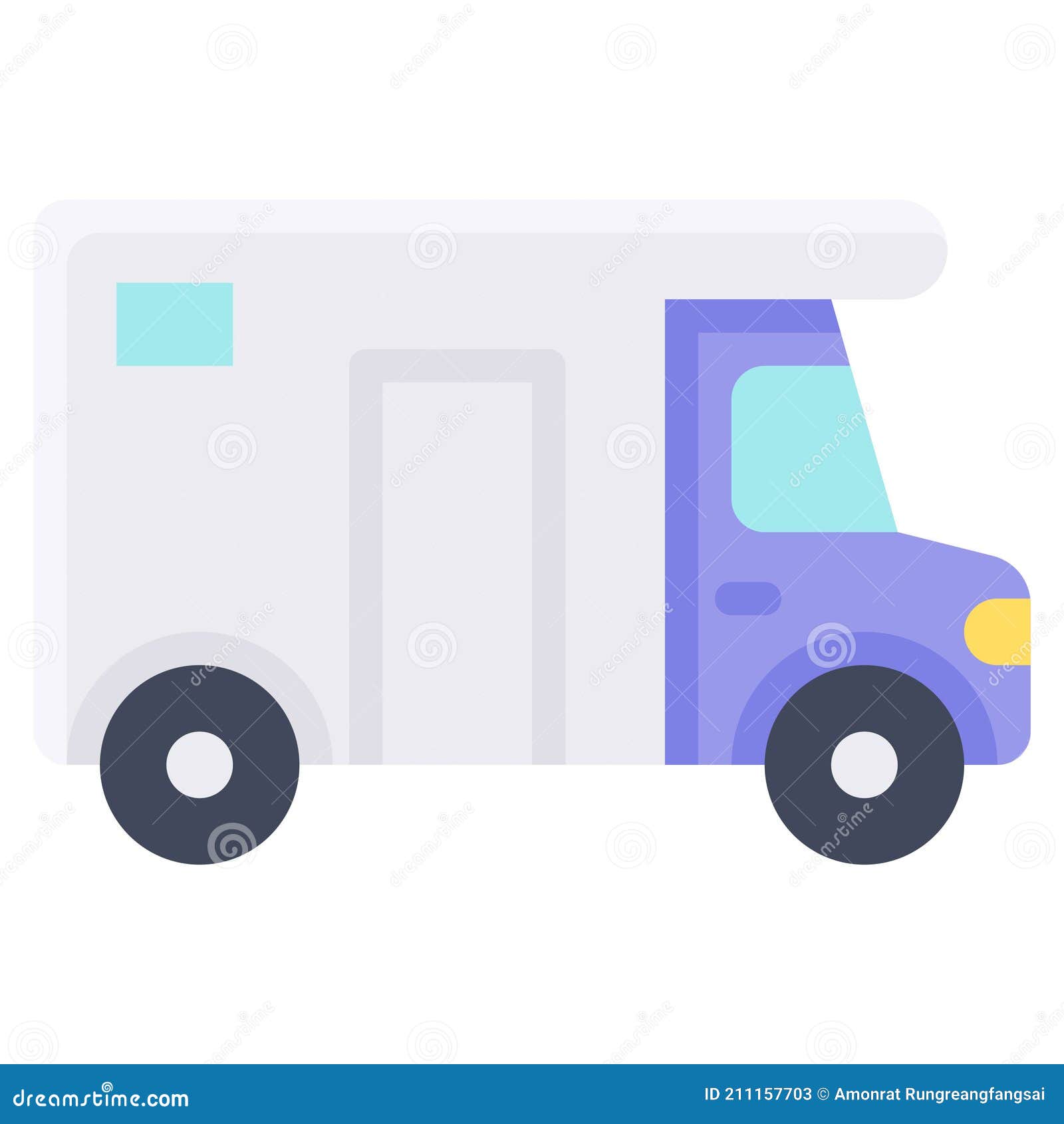 Campervan Icon Front View. Isolated On White Background. Vector ...