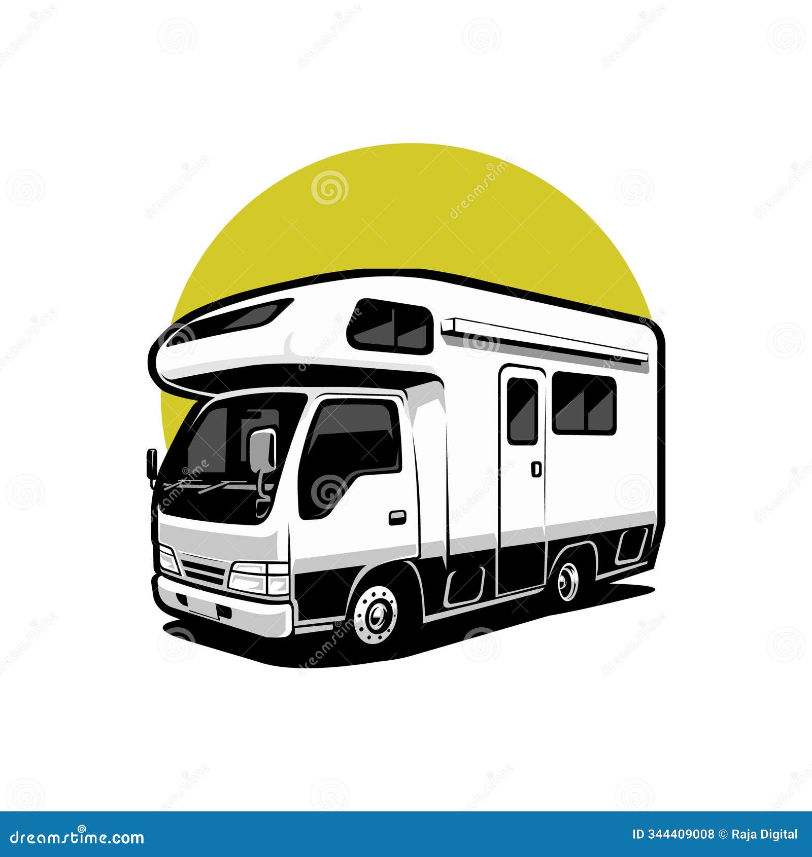 Campervan Motorhome Caravan RV Side View Vector Illustration Stock ...