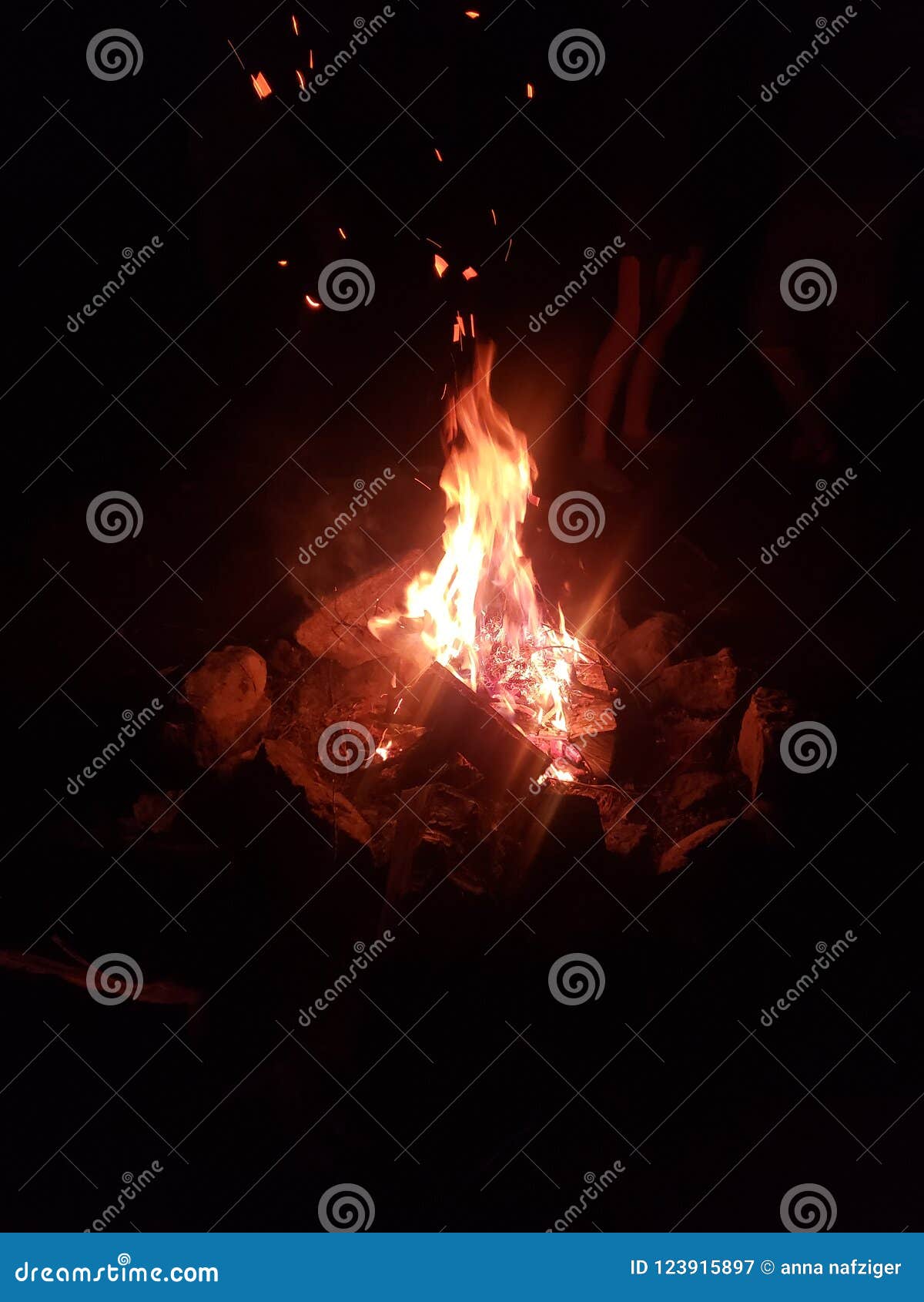 Campfire stock afbeelding. Image of kamp, hout, donker - 123915897