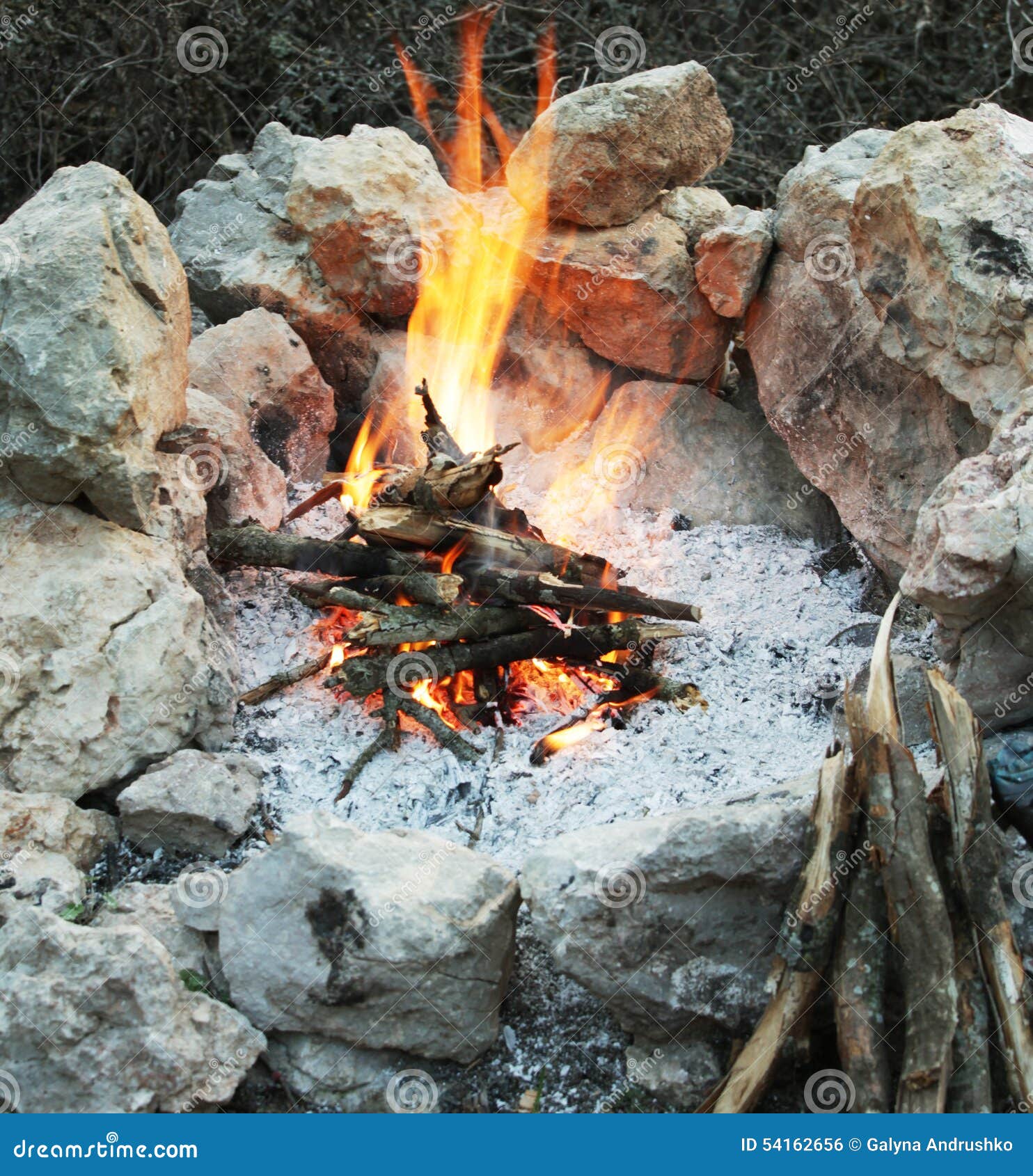 Campfire stock photo. Image of burn, fuel, flame, leisure - 54162656