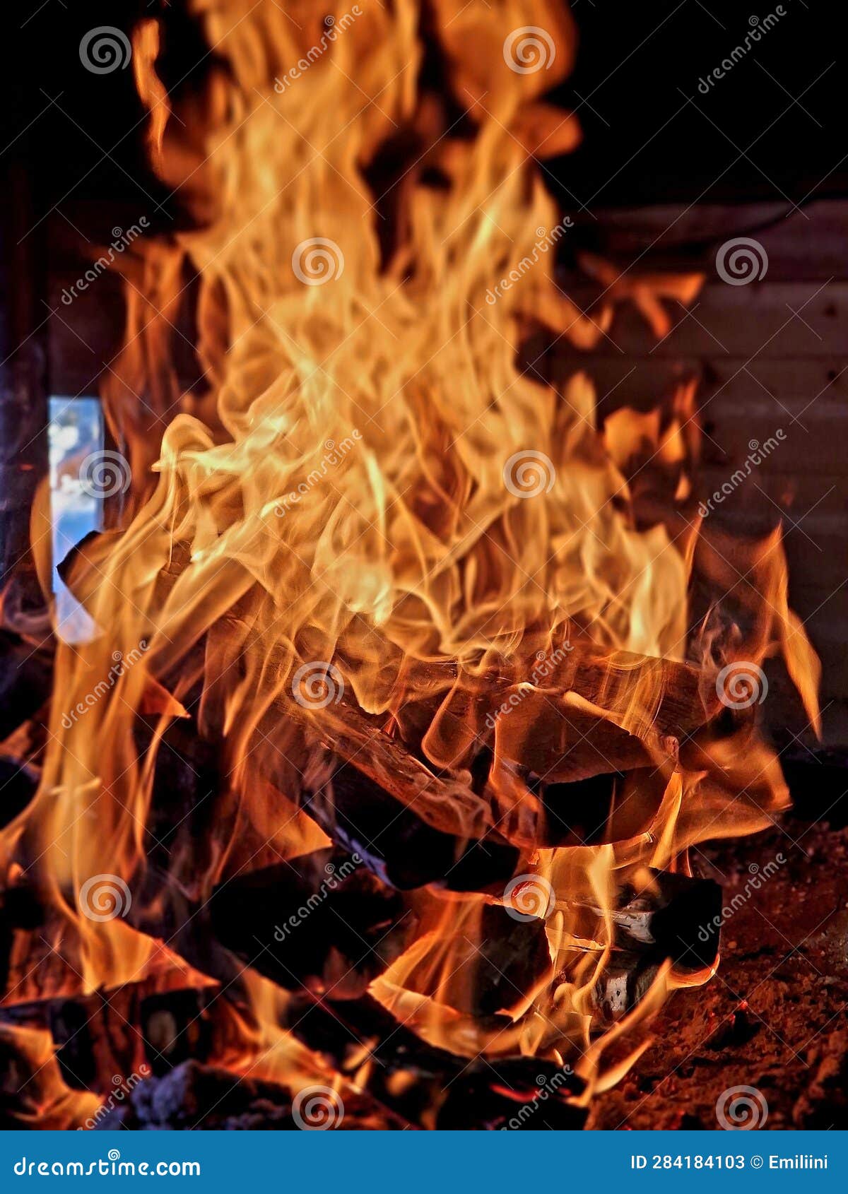 Campfire and big flames. stock image. Image of fire - 284184103