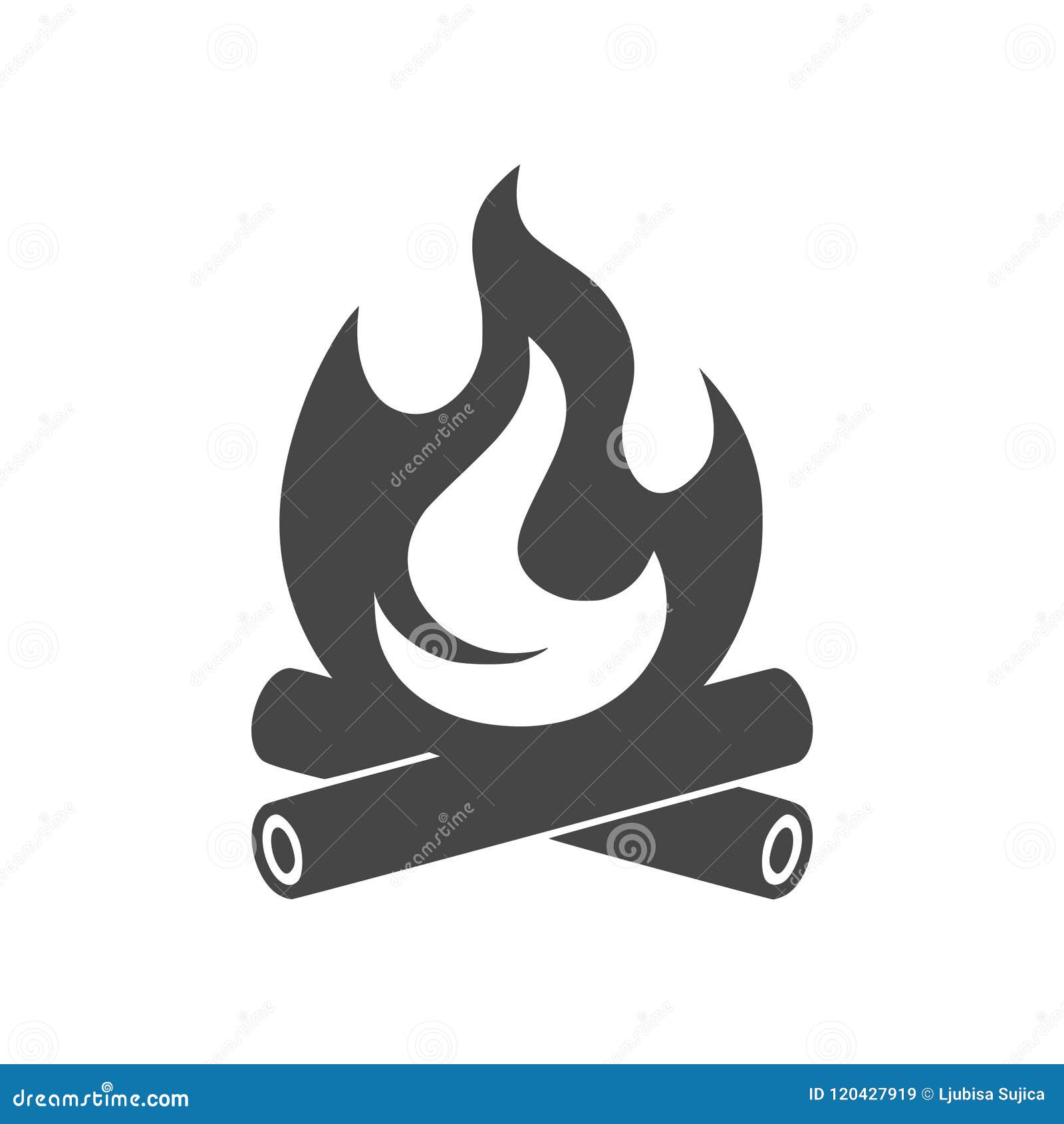 Campfire Bonfire Vector Image. Fire And Flame Isolated Symbol. Simple ...