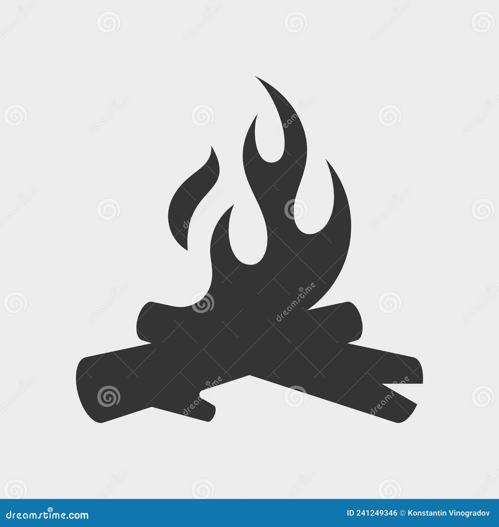Campfire or Bonfire. Monochrome Shape Vector Icon Stock Illustration ...