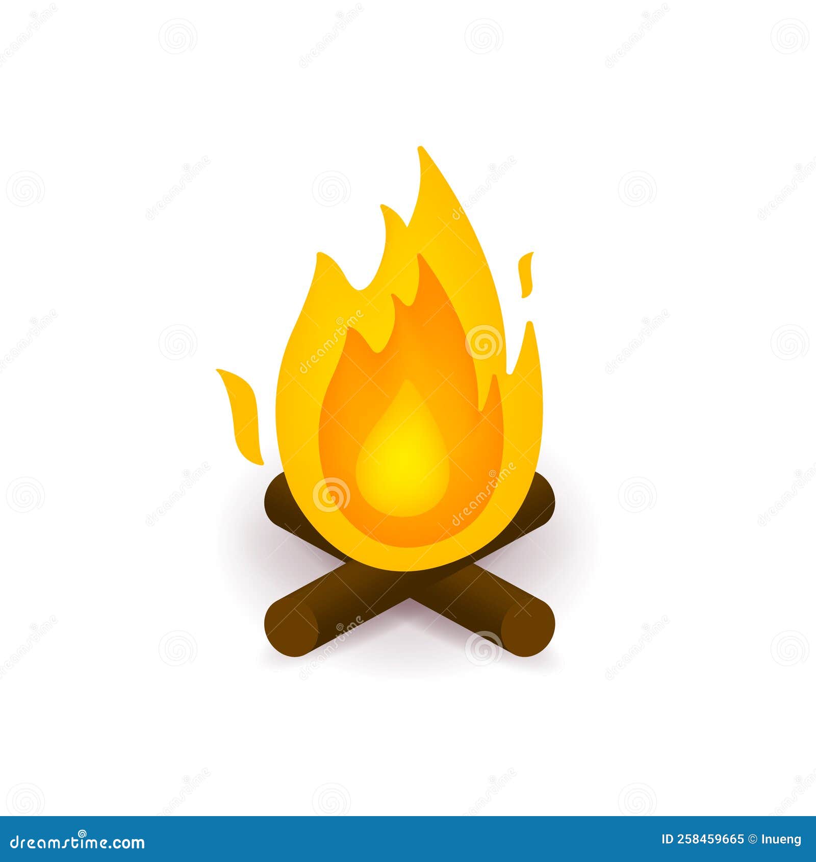 Campfire, Bonfire Vector Icon Symbol Stock Vector - Illustration of ...