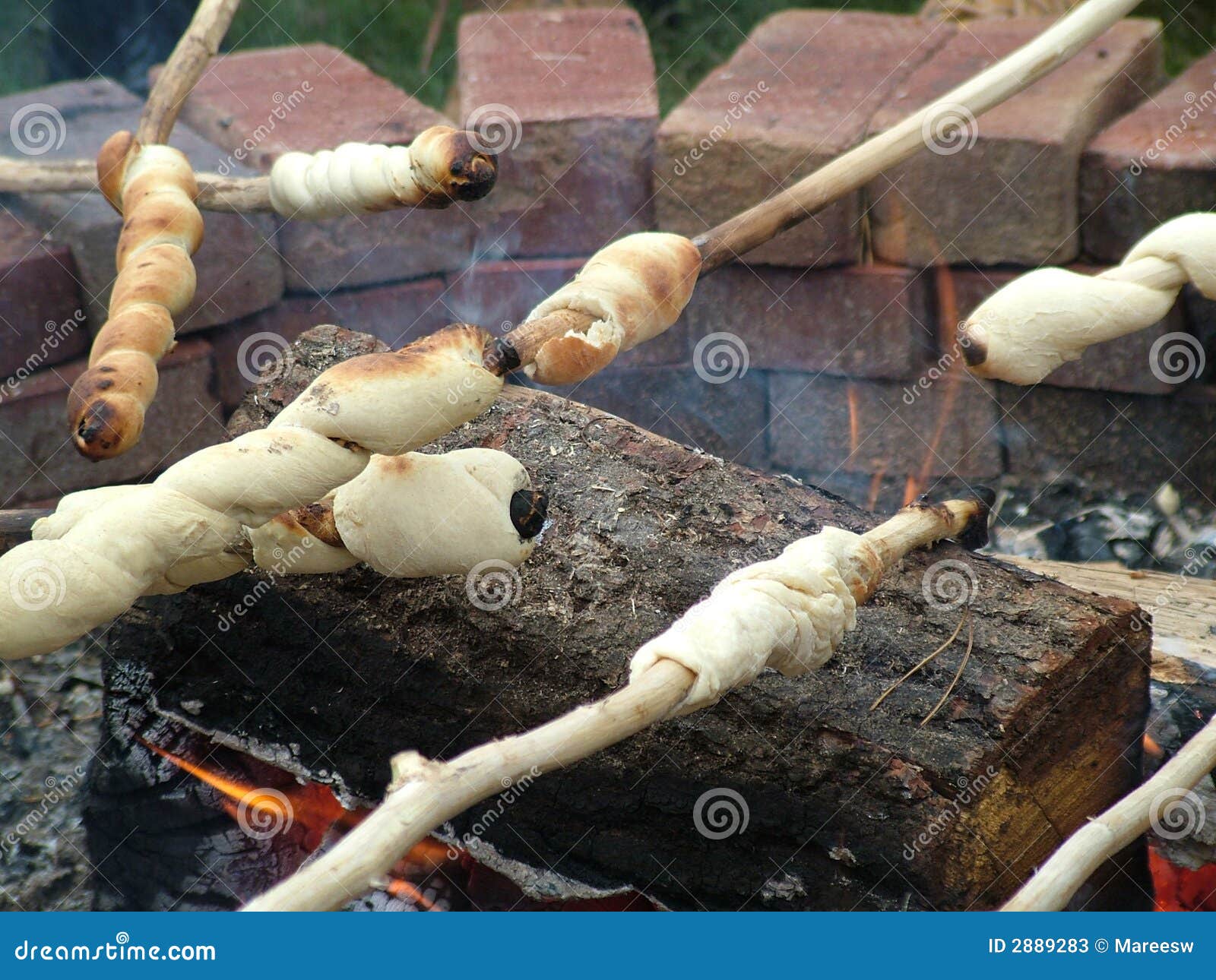 Campfire Bread 2 stock image. Image of bricks, cooking - 2889283