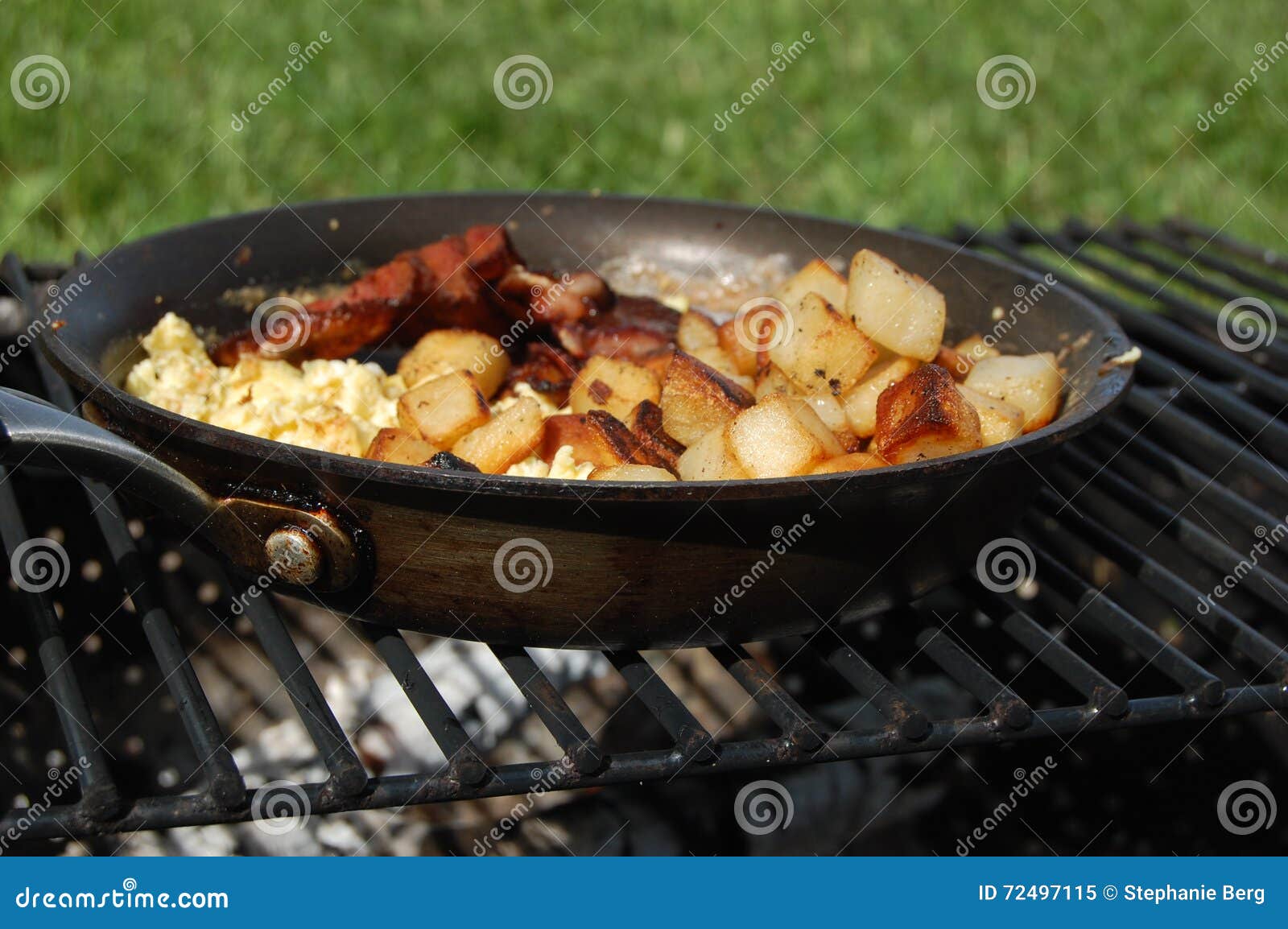 Campfire Breakfast stock image. Image of camp, cooking - 72497115