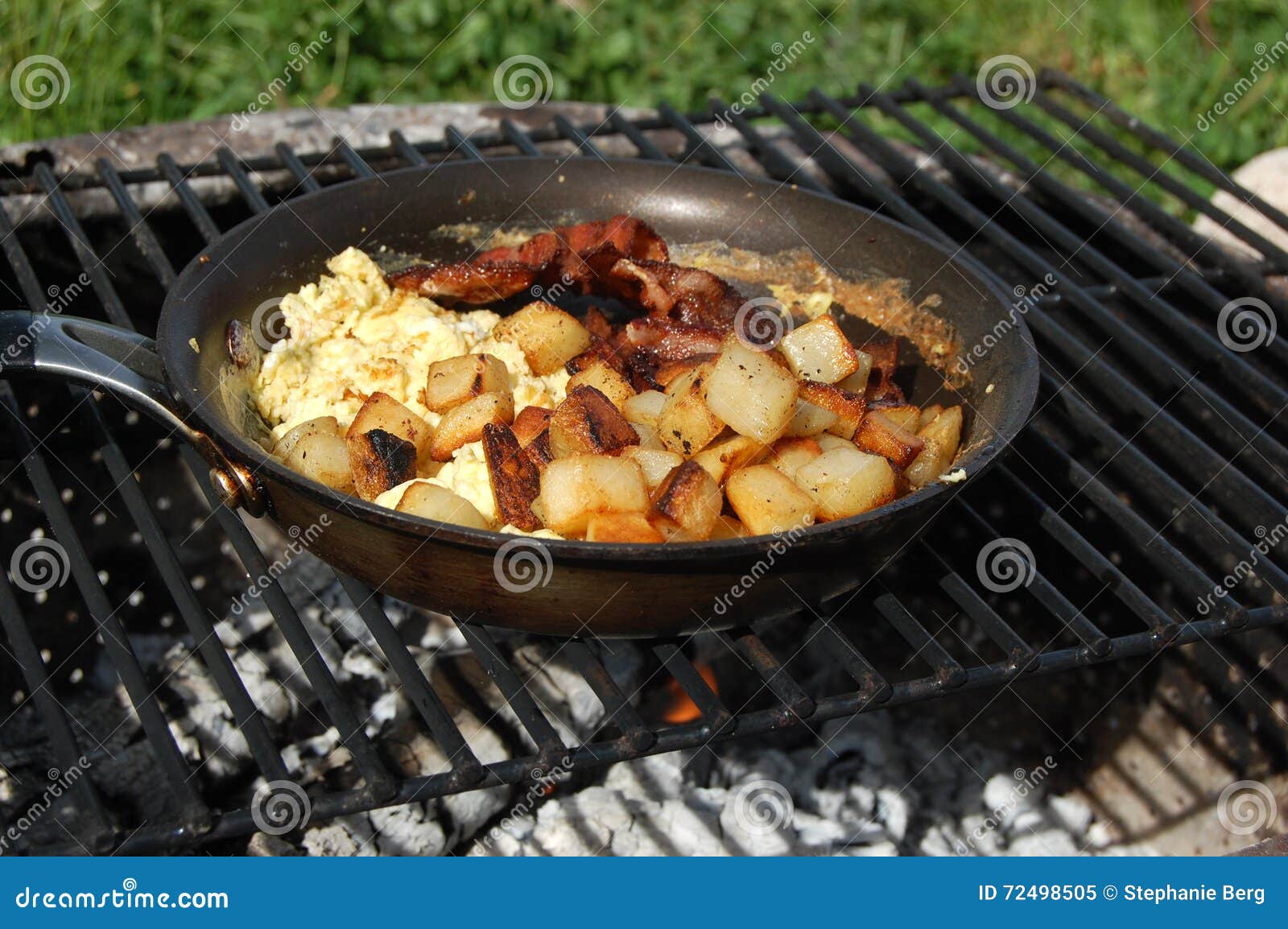Campfire Breakfast stock image. Image of breakfast, potatoes - 72498505