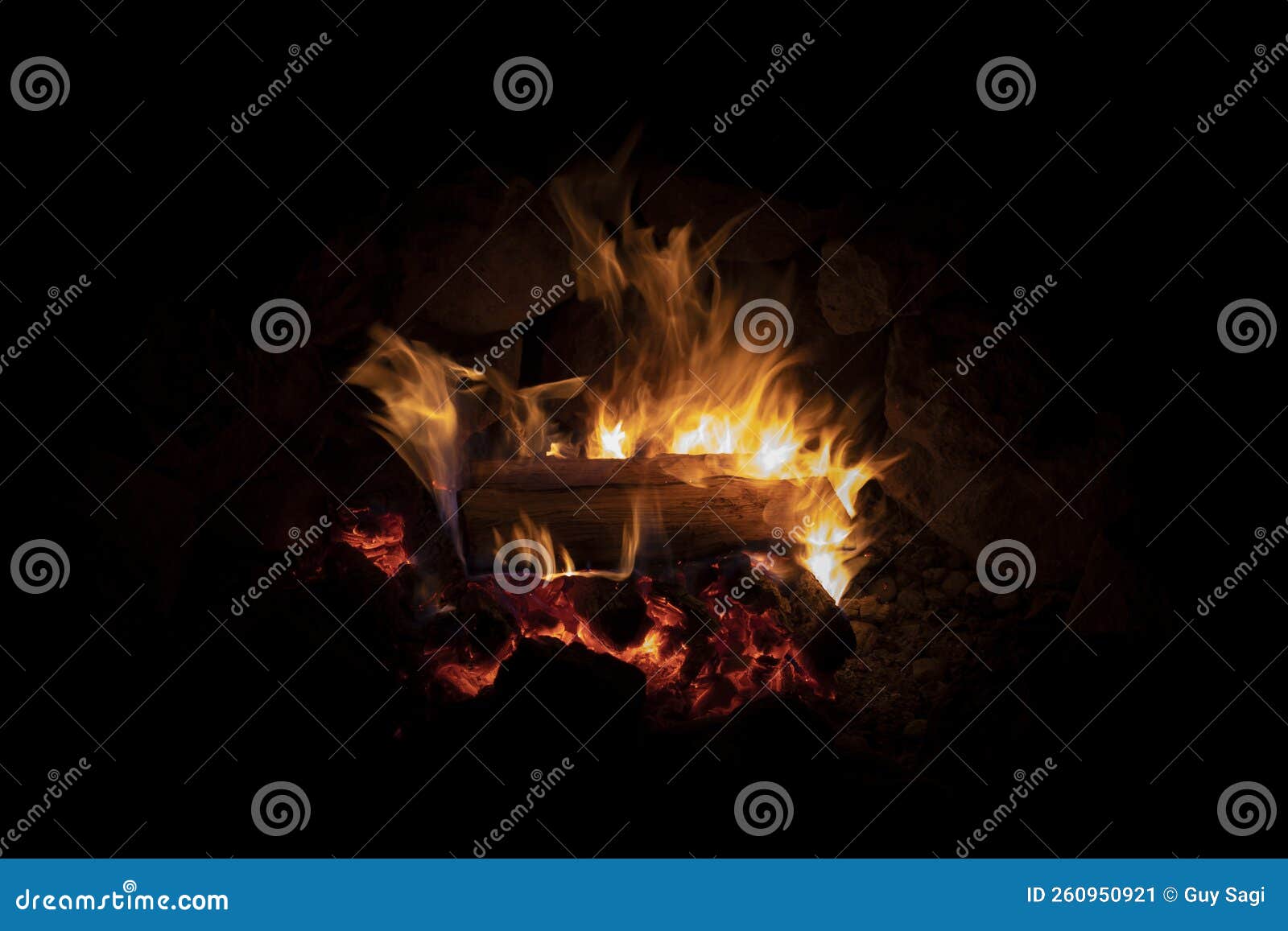 Campfire at night stock image. Image of evening, precaution - 260950921