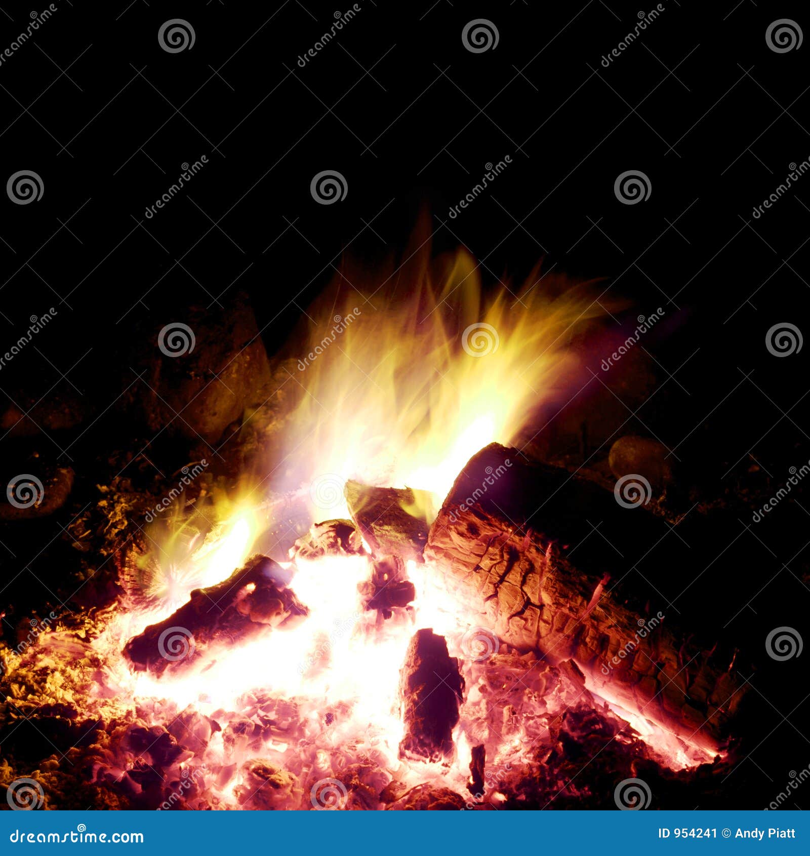 Campfire Burning at Nighttime Stock Image - Image of light, burned: 954241
