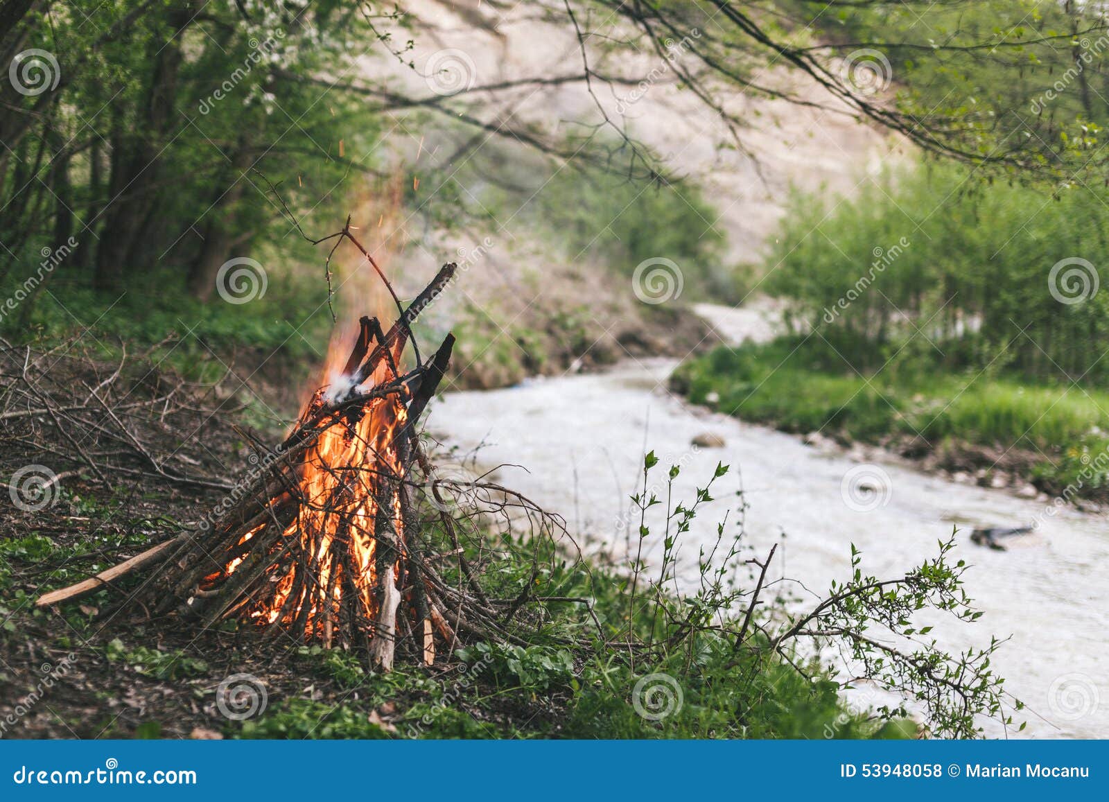 Campfire stock photo. Image of burn, comfortable, burning - 53948058