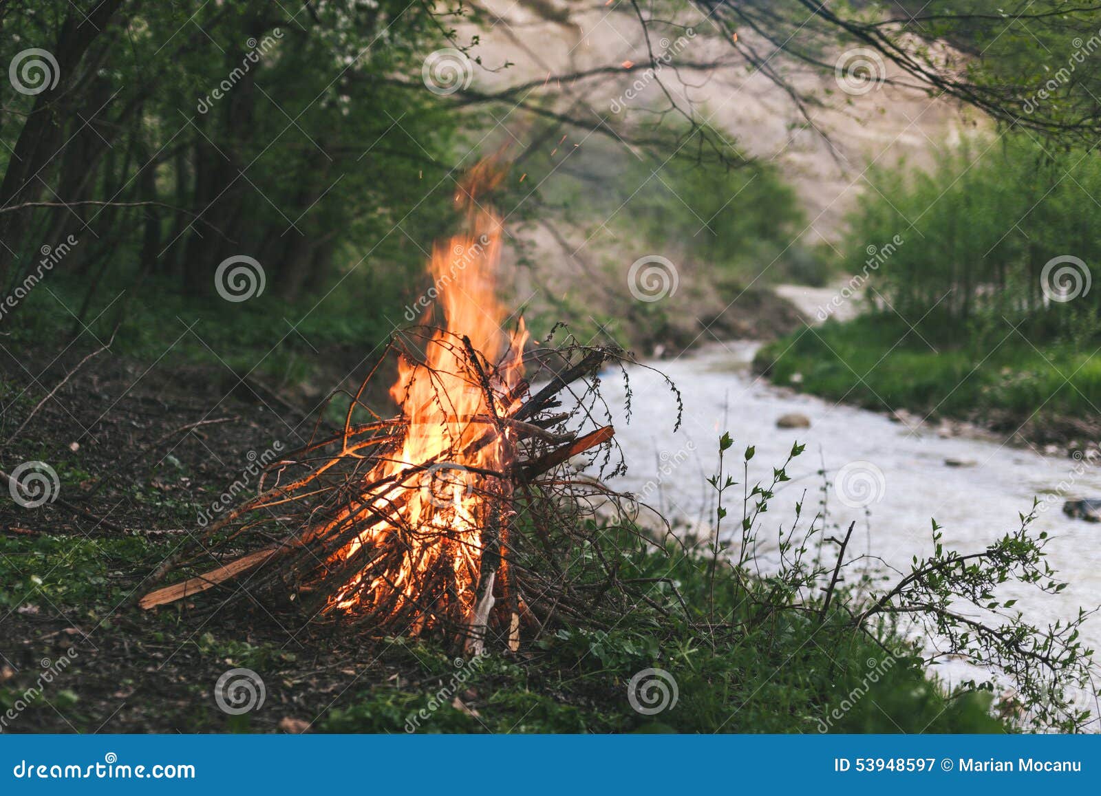 Campfire stock image. Image of evening, carbon, cold - 53948597