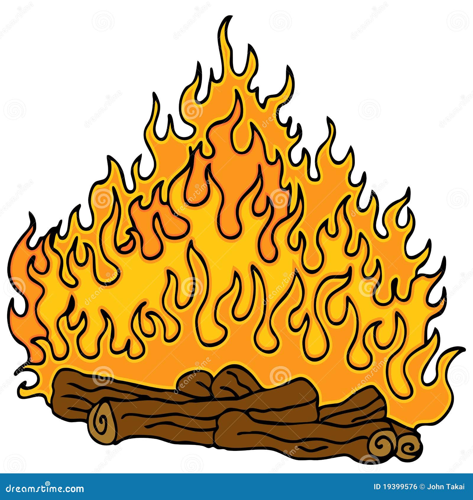 Campfire Cartoon Vector Illustration | CartoonDealer.com #19399576